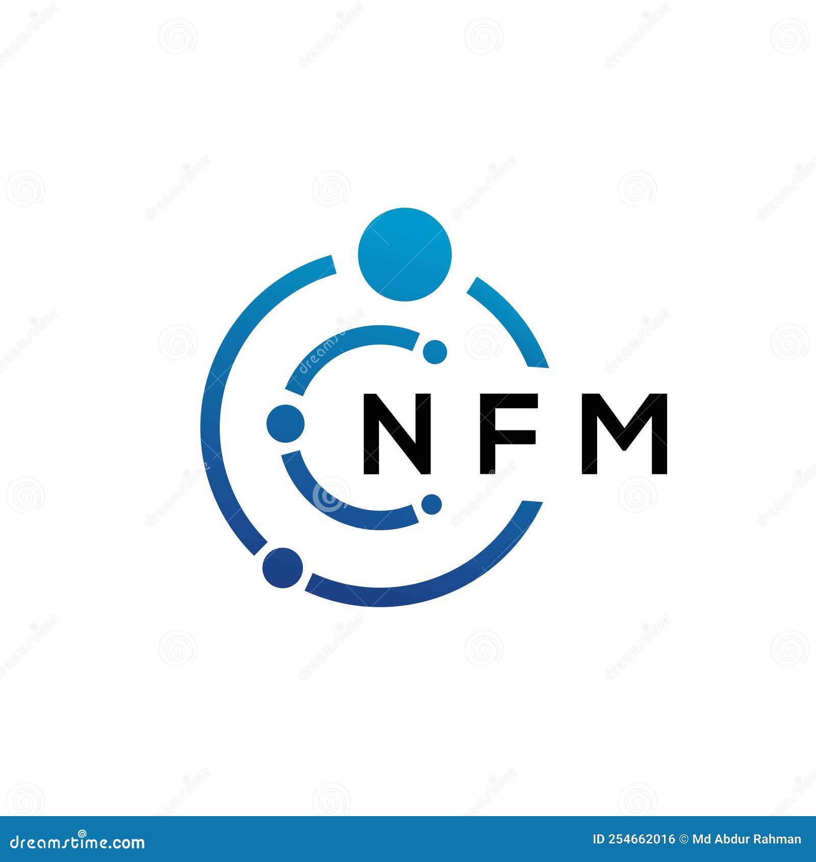 NFM Letter Technology Logo Design on White Background. NFM Creative ...