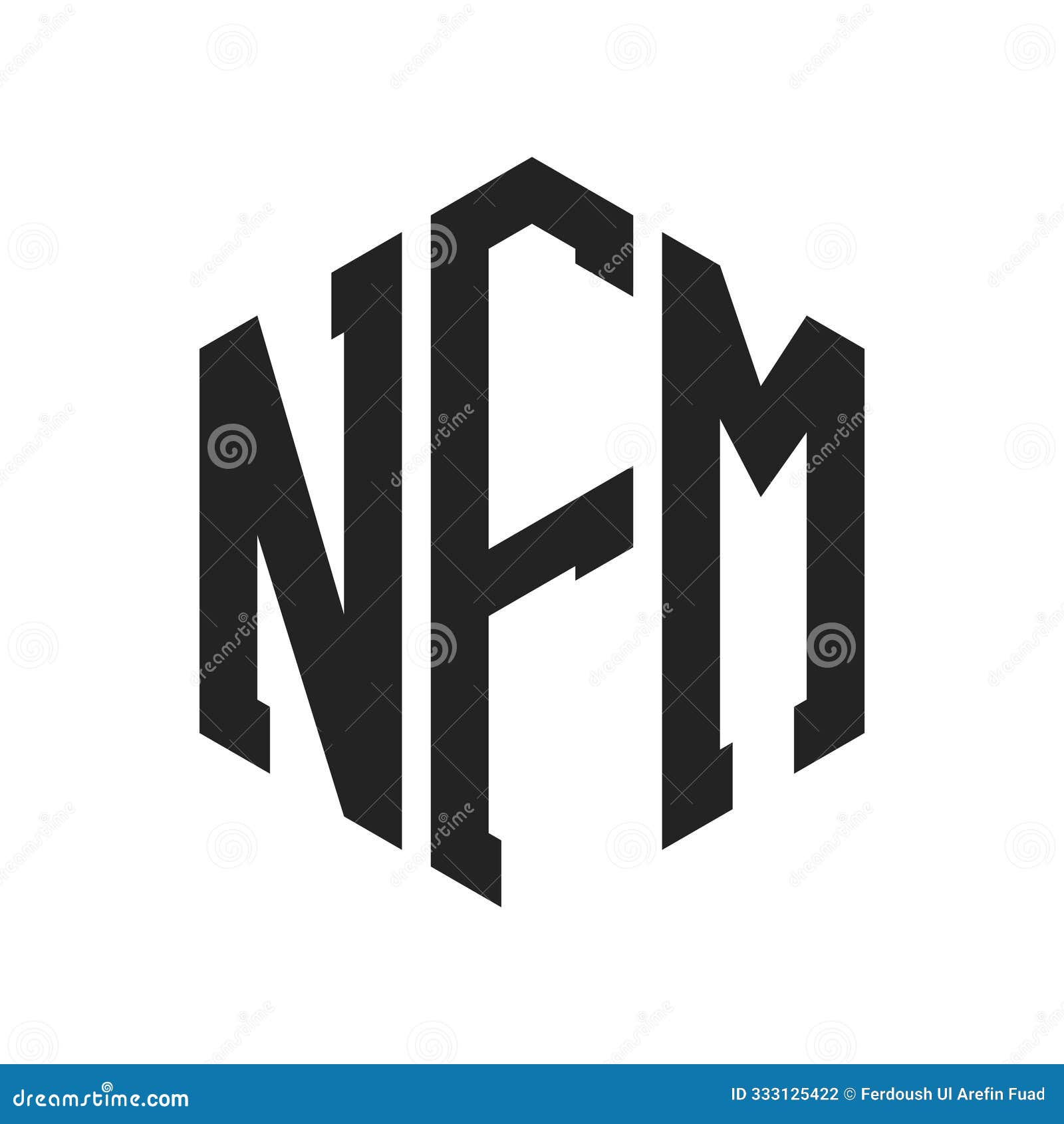 NFM Logo Design. Initial Letter NFM Monogram Logo Using Hexagon Shape ...