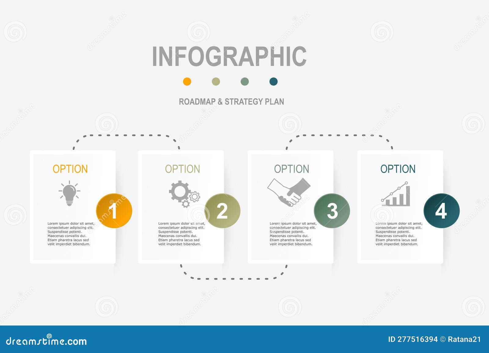Minimal Timeline Infographic Template 4 Options Or Steps Cartoon Vector ...