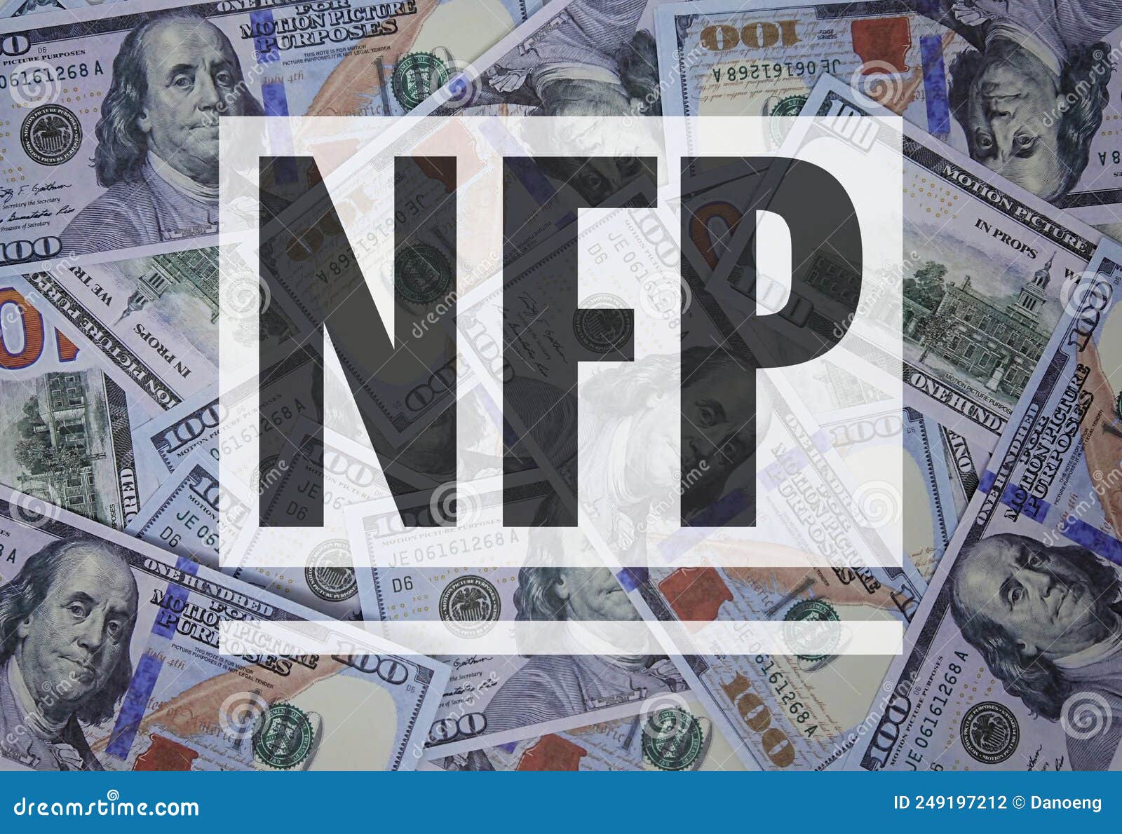 NFP Sign Text Over 100 Dollars Banknote Background Stock Photo - Image ...