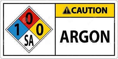 NFPA Caution Argon 1-0-0-SA Sign on White Background Stock Vector ...