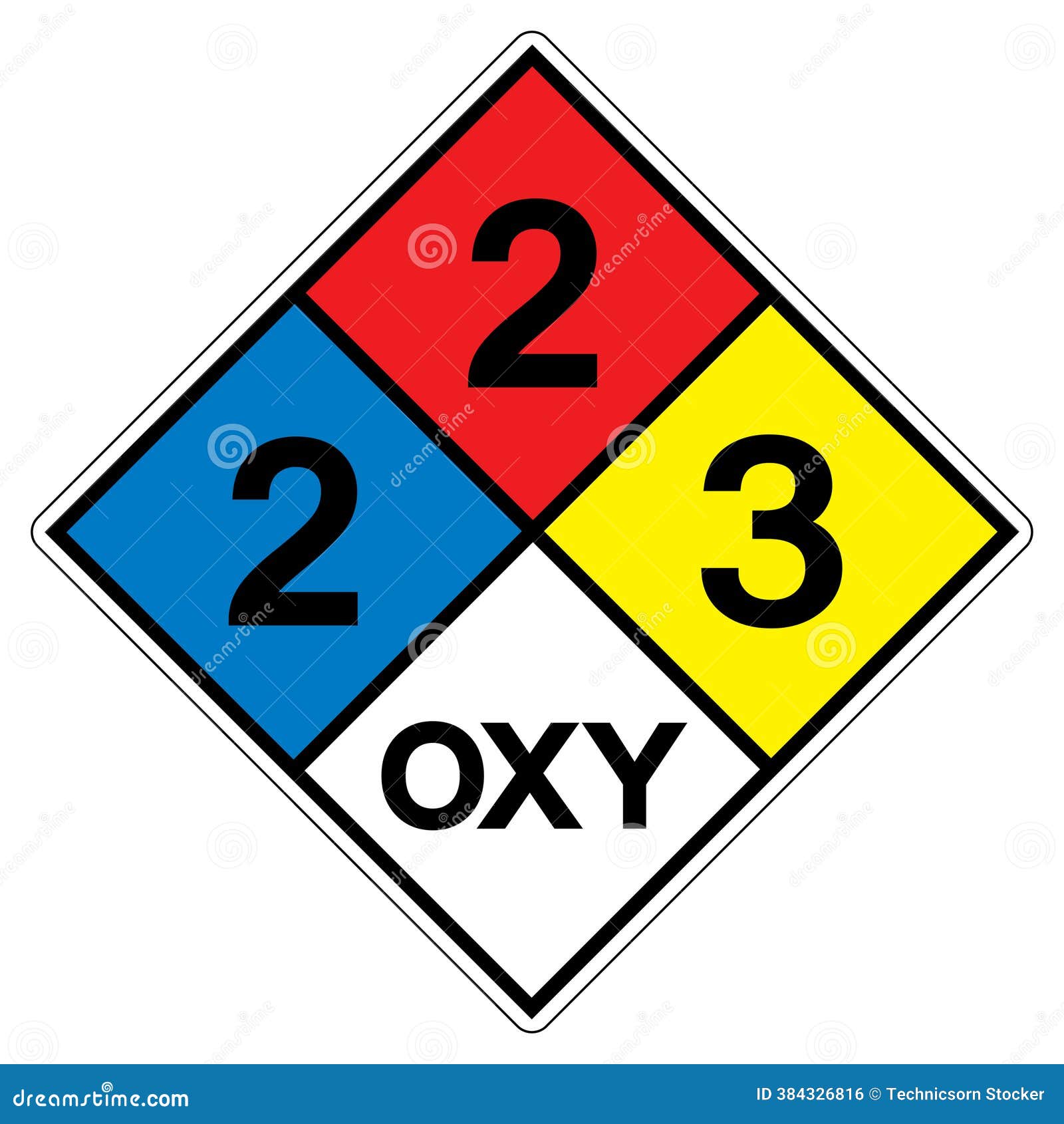 NFPA Diamond 704 2-0-2 ALK Symbol Sign, Vector Illustration, Isolate On ...