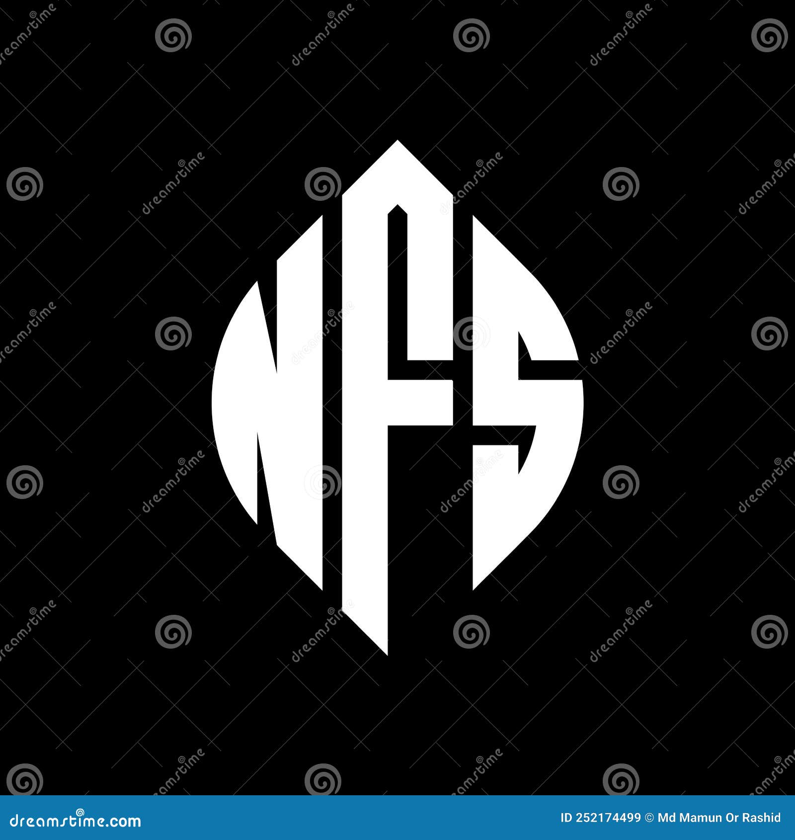 NFS Circle Letter Logo Design with Circle and Ellipse Shape. NFS ...