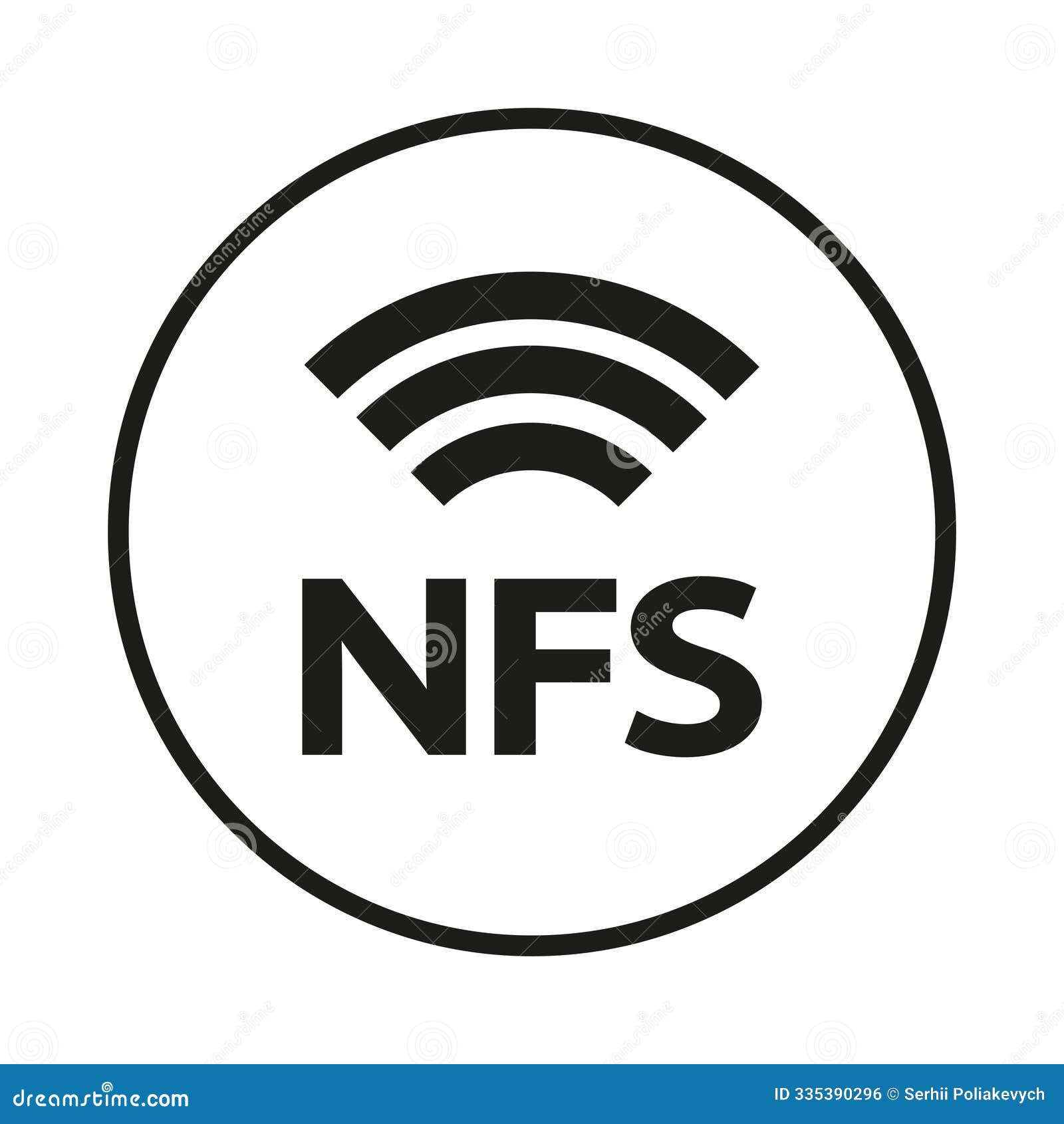 NFS Icon. Wireless Signal Symbol. Network Connection Graphic. Vector ...