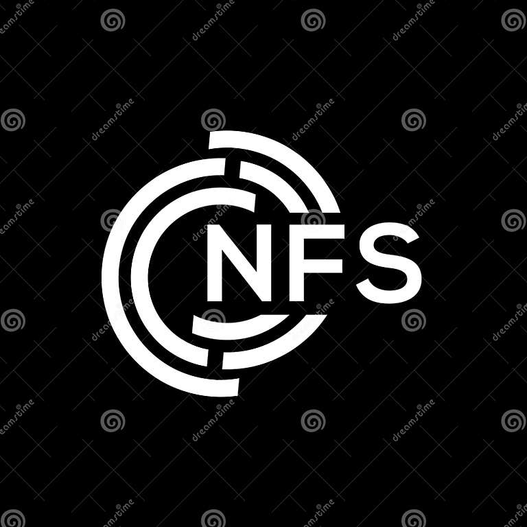 NFS Letter Logo Design on Black Background.NFS Creative Initials Letter ...