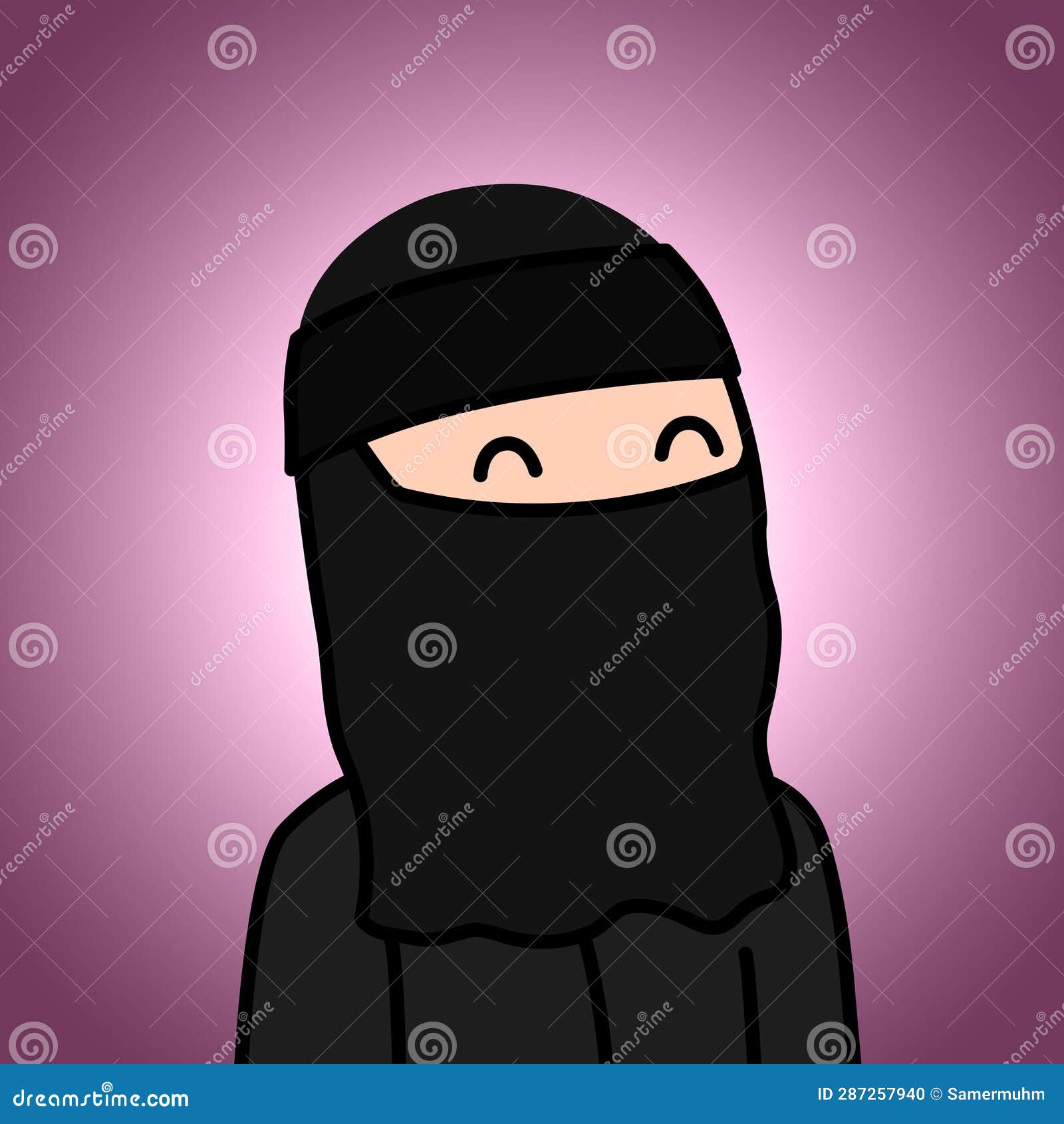 NFT Arab Family Doodles Art Stock Illustration - Illustration of abaya ...