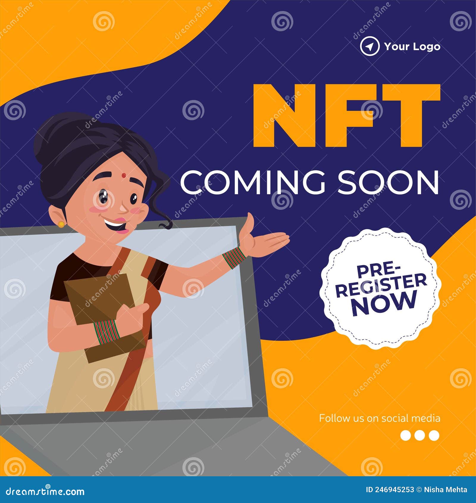 Banner Design of NFT Social Media Stock Vector - Illustration of coming ...