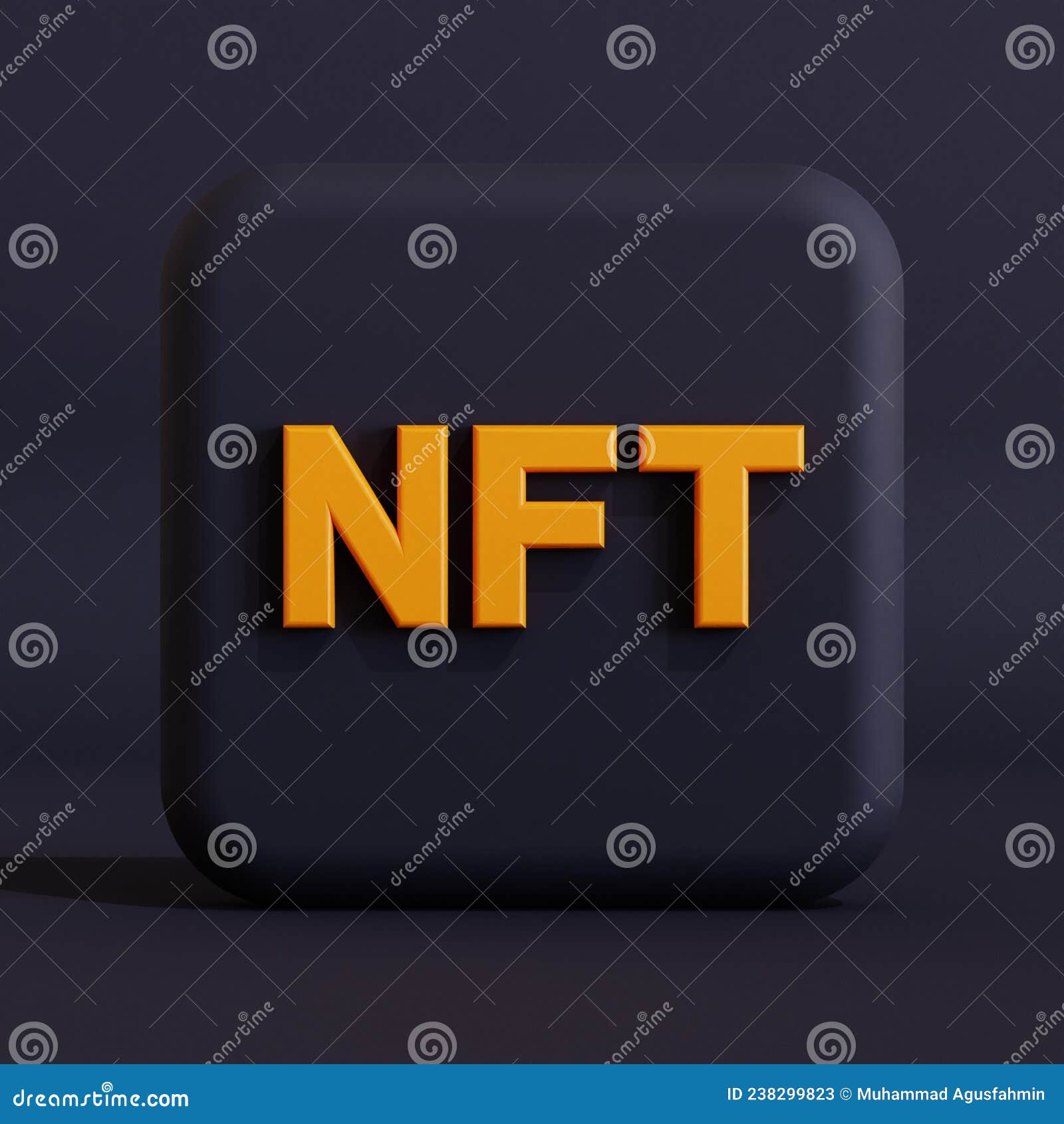 NFT Cryptocurrency Symbol Logo 3d Illustration Stock Illustration ...