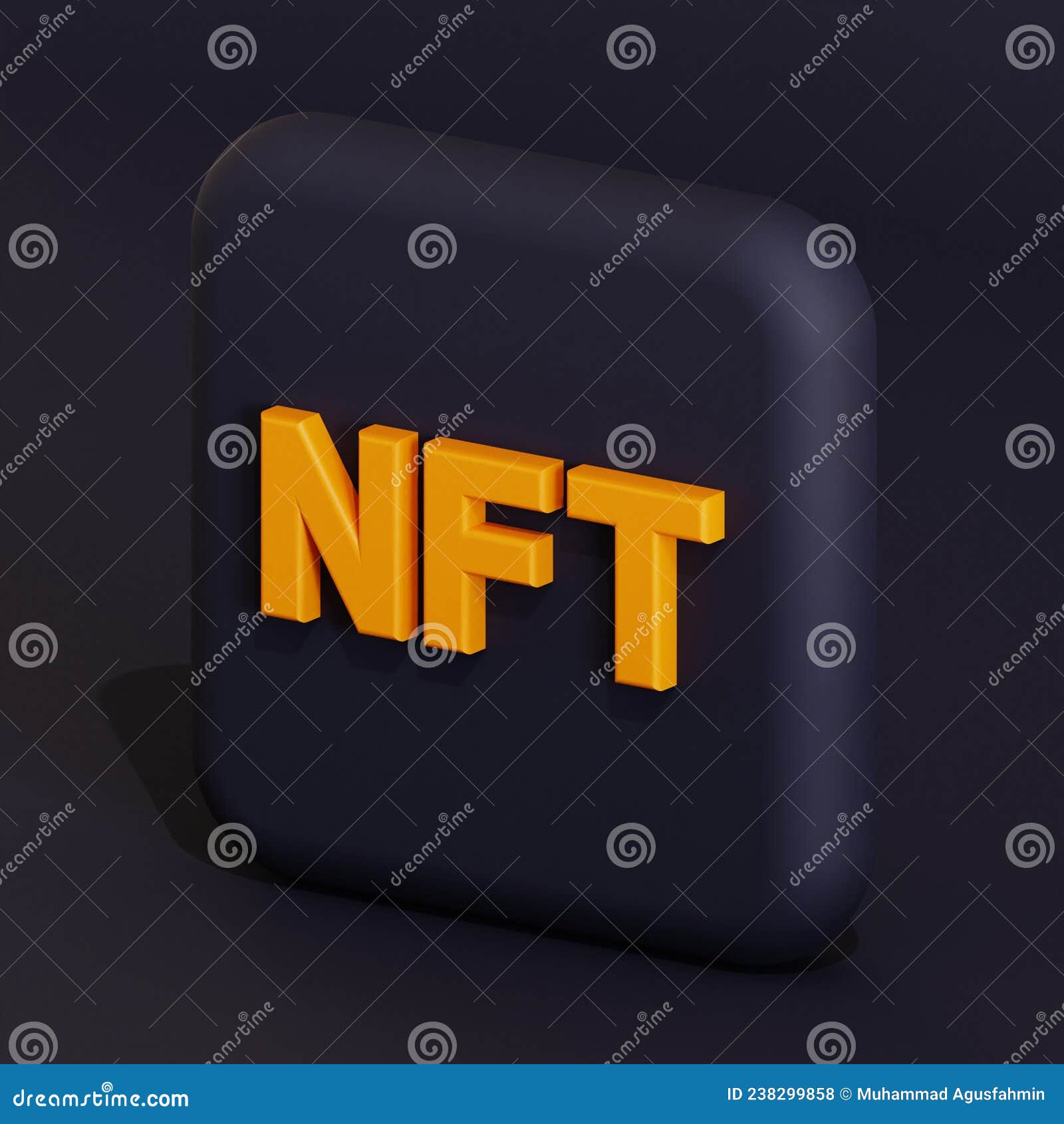 NFT Cryptocurrency Symbol Logo 3d Illustration Stock Illustration ...