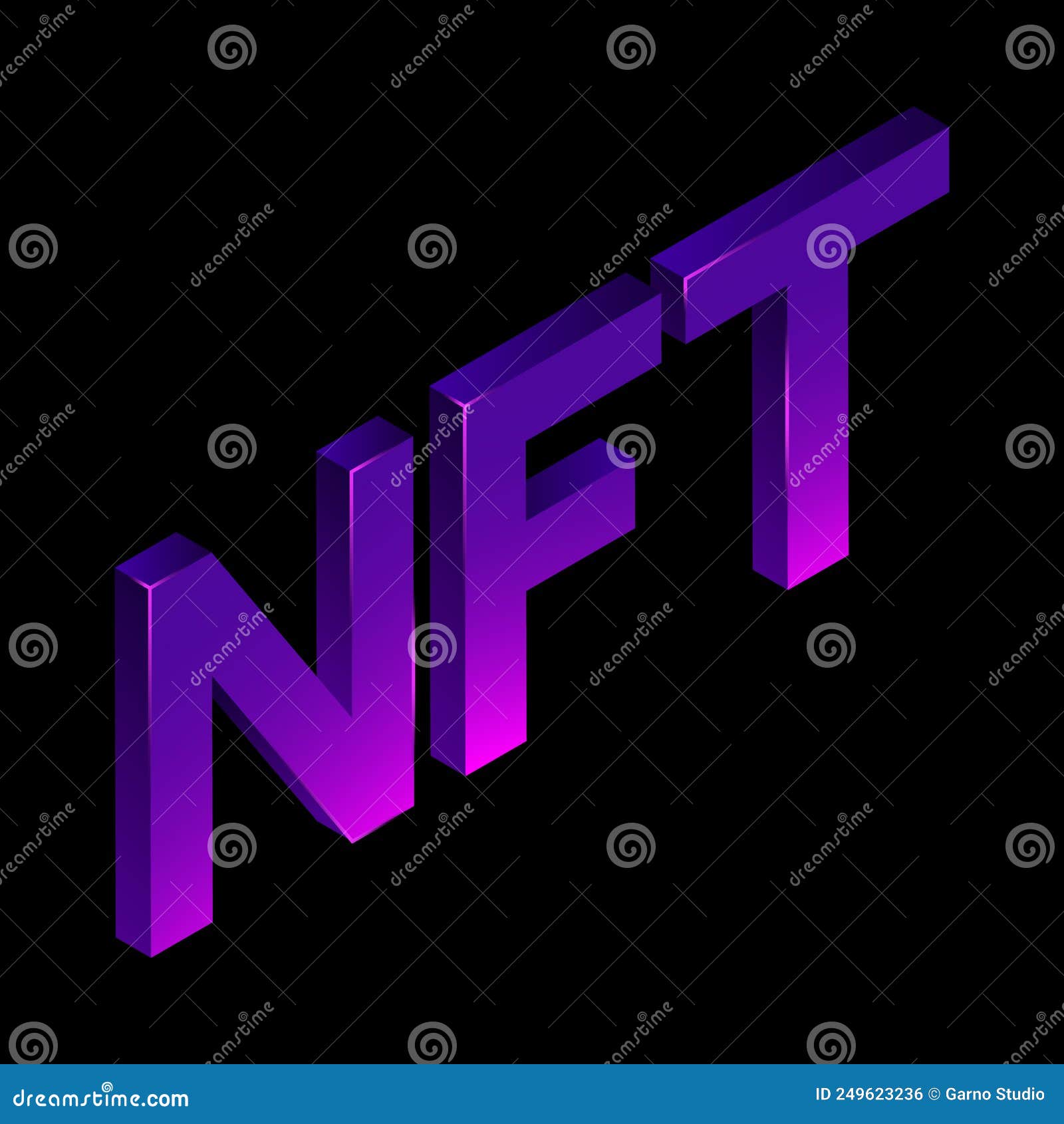 NFT 3D Logo. Isolated Graphic Element on Black Background Stock Vector ...
