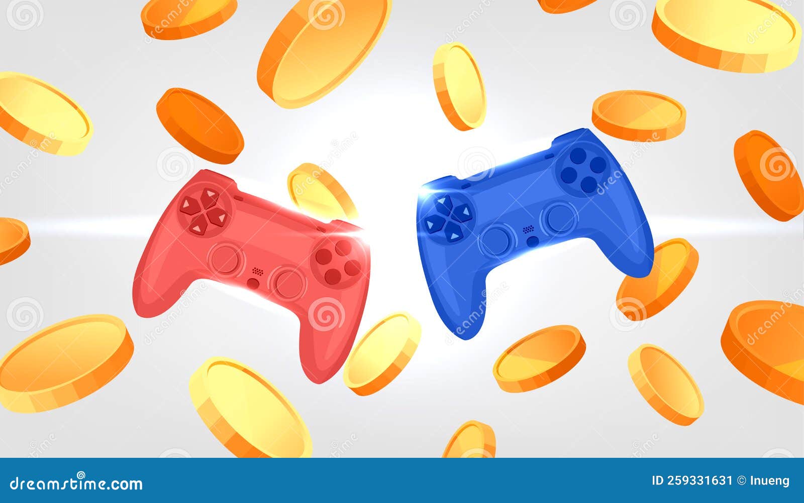 GameFi Tokens Crypto Currency Themed Banner. Digital Money Falling ...