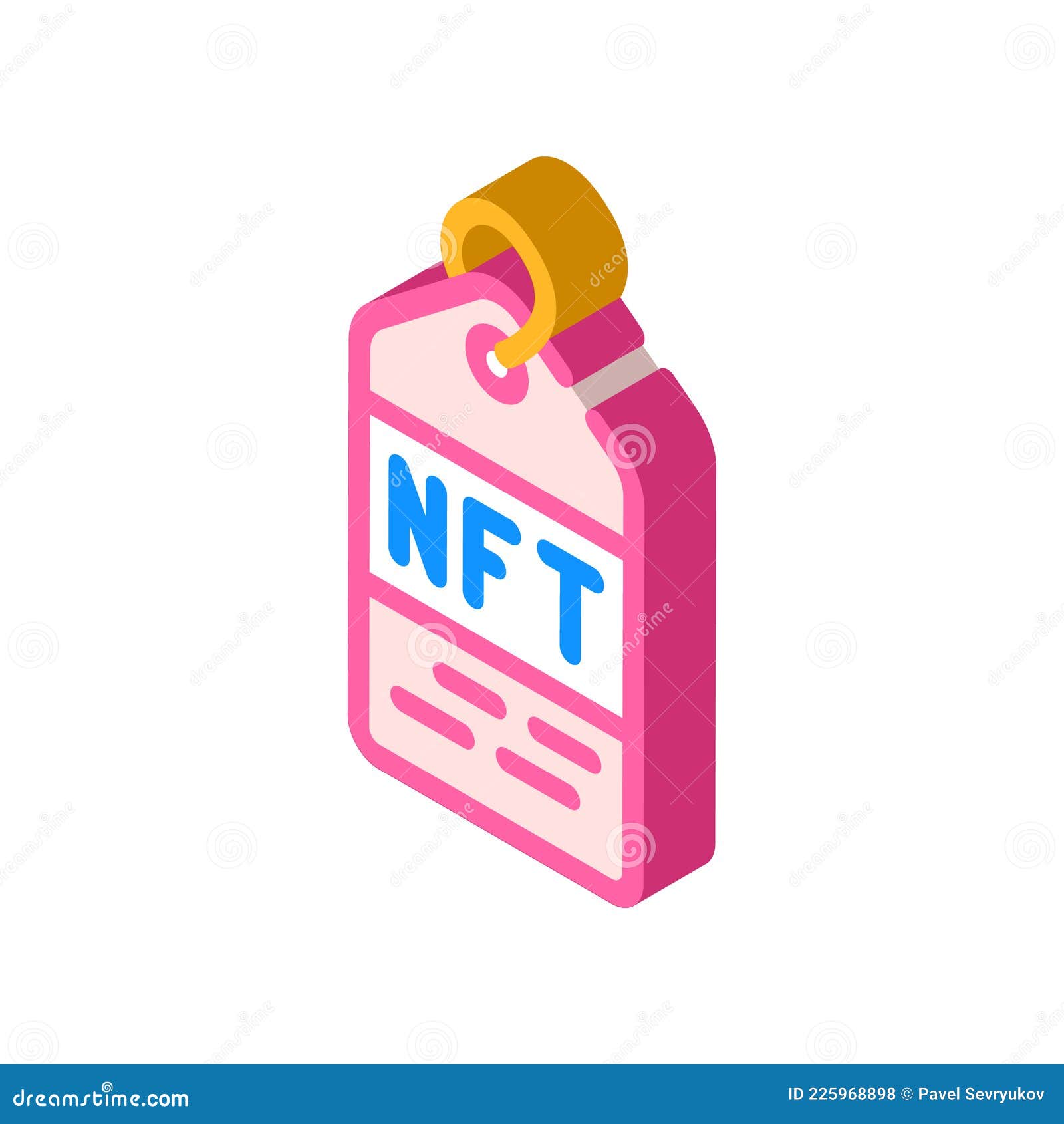Nft Label Isometric Icon Vector Illustration Stock Vector ...