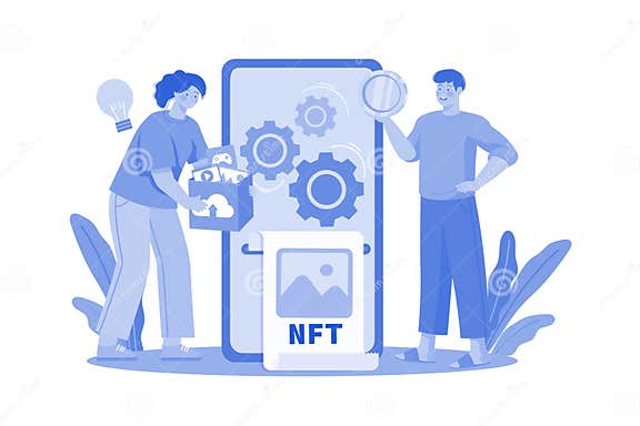 NFT Minting Process Illustration Concept. a Flat Illustration Isolated ...