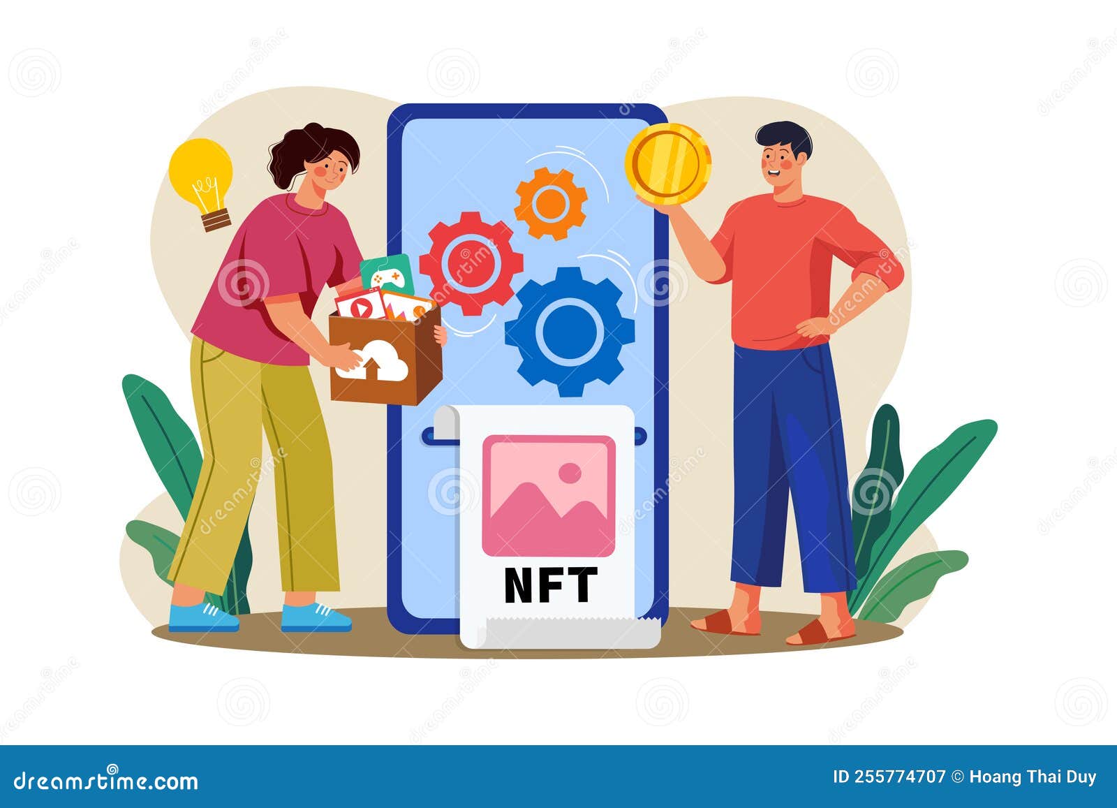NFT Minting Process Illustration Concept on White Background Stock Vector - Illustration of ...