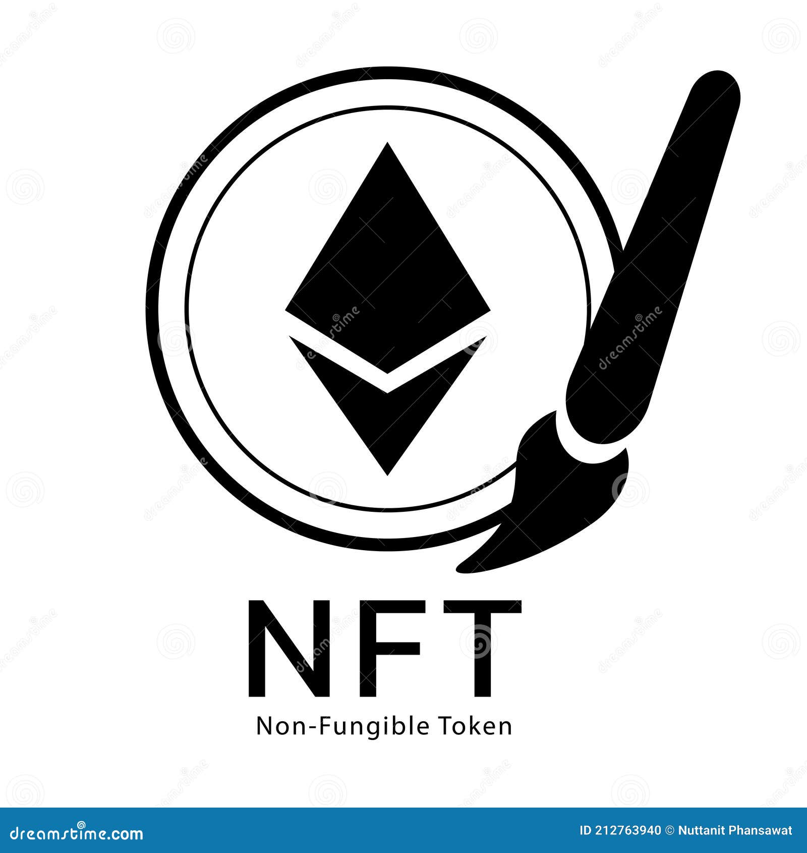 NFT,Non-fungible Token Icon Editorial Image - Illustration of games ...