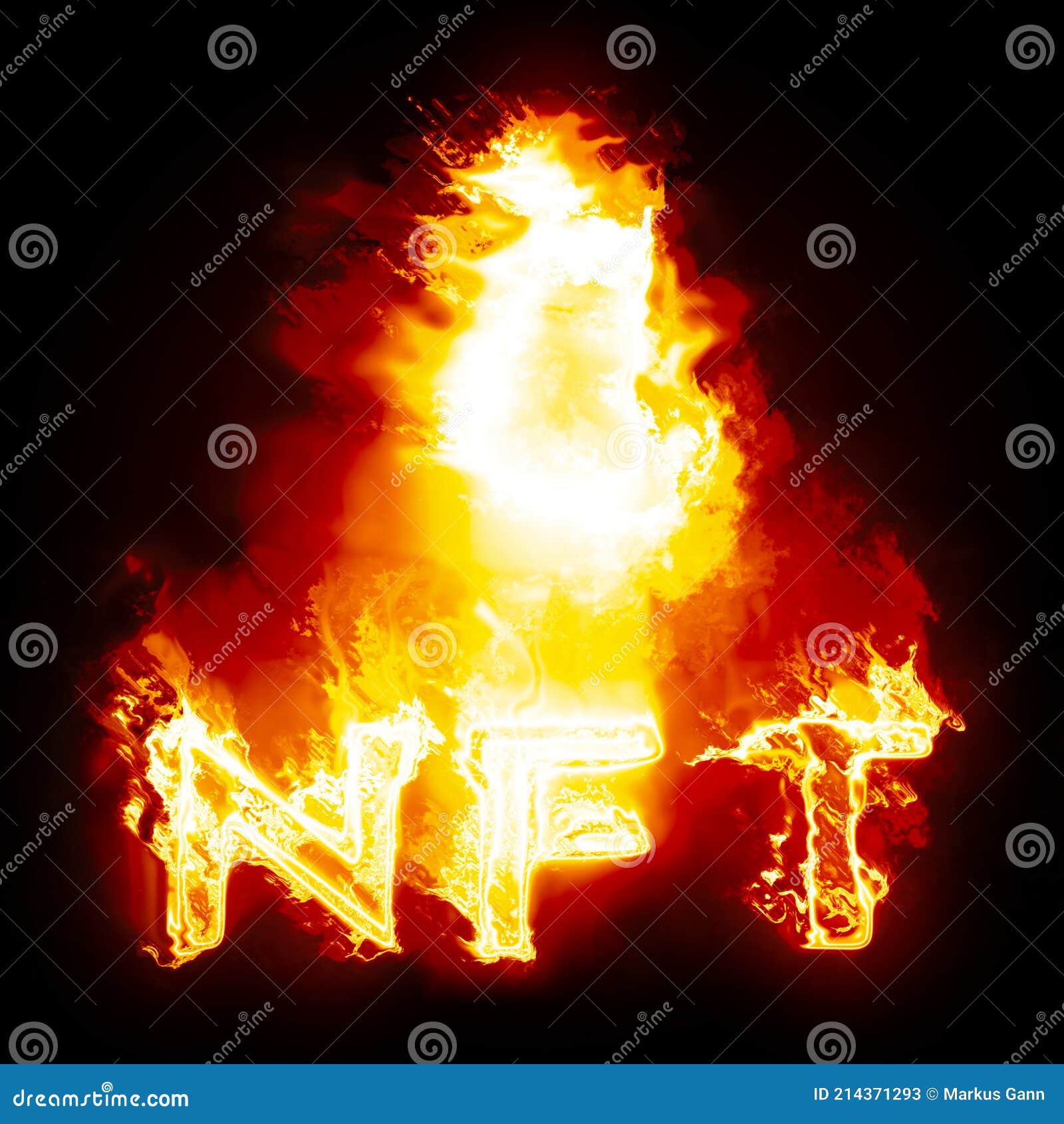 Nft sign hot burning fire stock illustration. Illustration of light ...