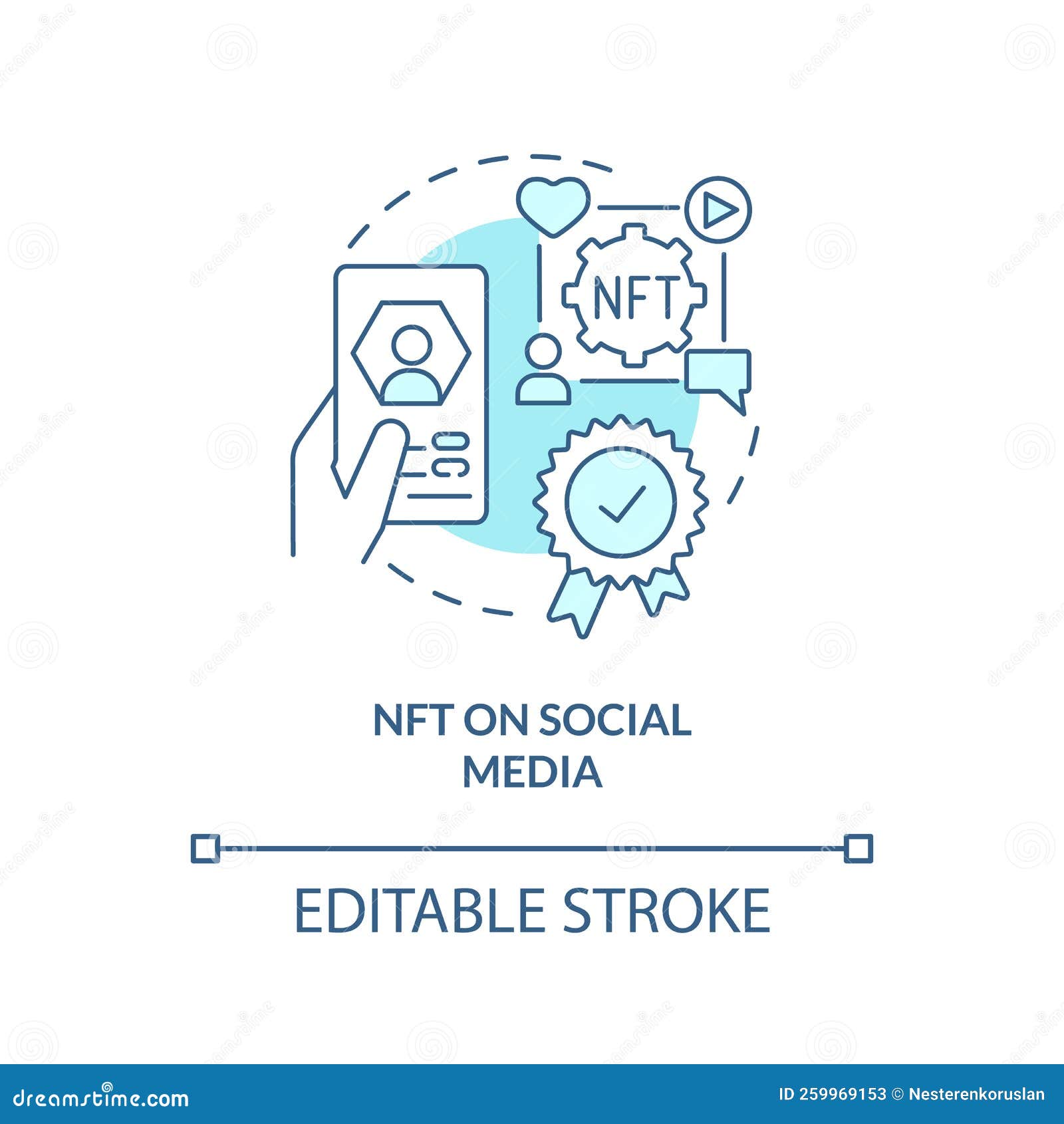NFT on Social Media Turquoise Concept Icon Stock Vector - Illustration ... NFT on Social Media Turquoise Concept Icon Stock Vector - Illustration ...