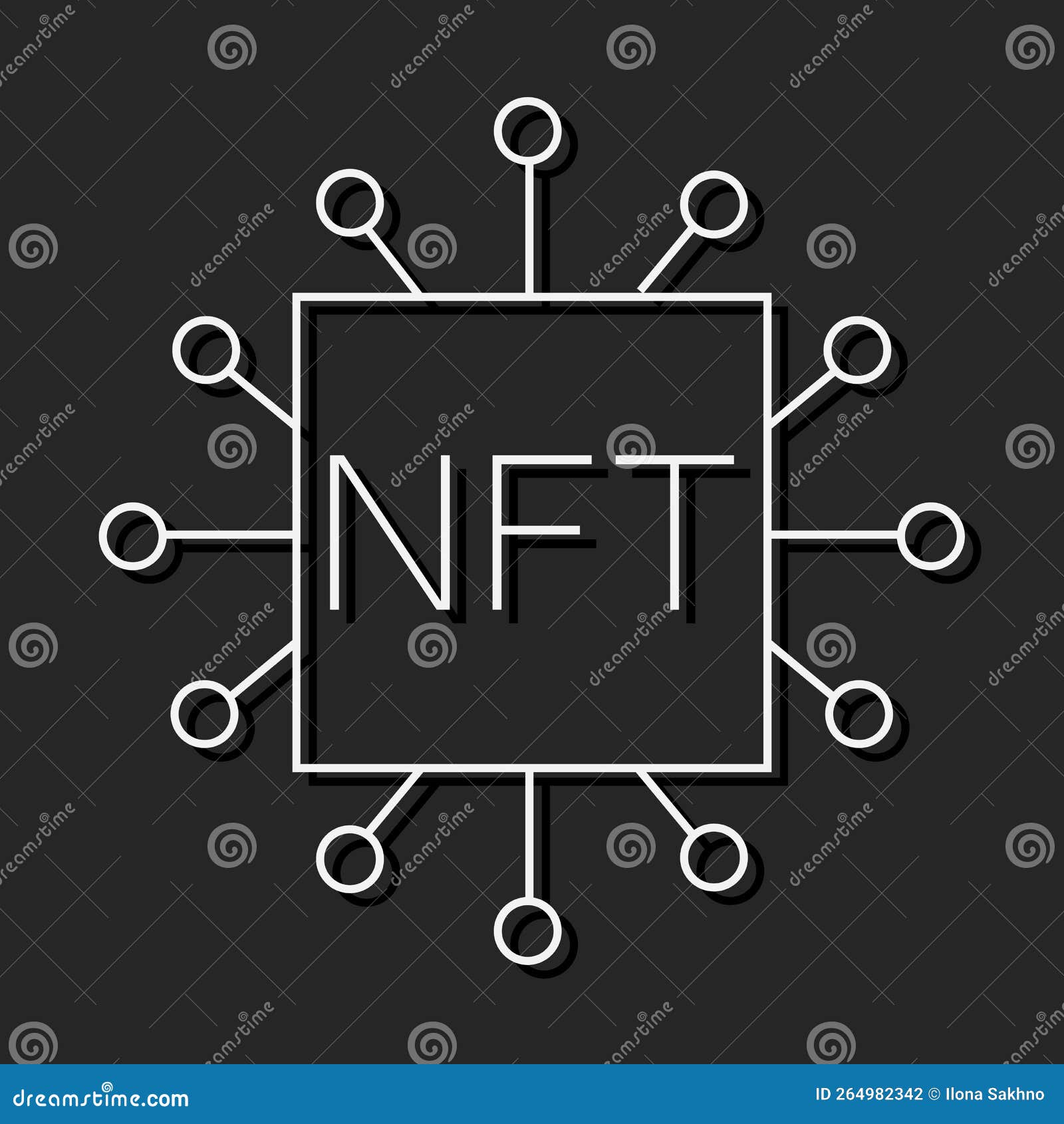 NFT Technology Line Icon. Crypto Icon or Logo Symbol Vector ...