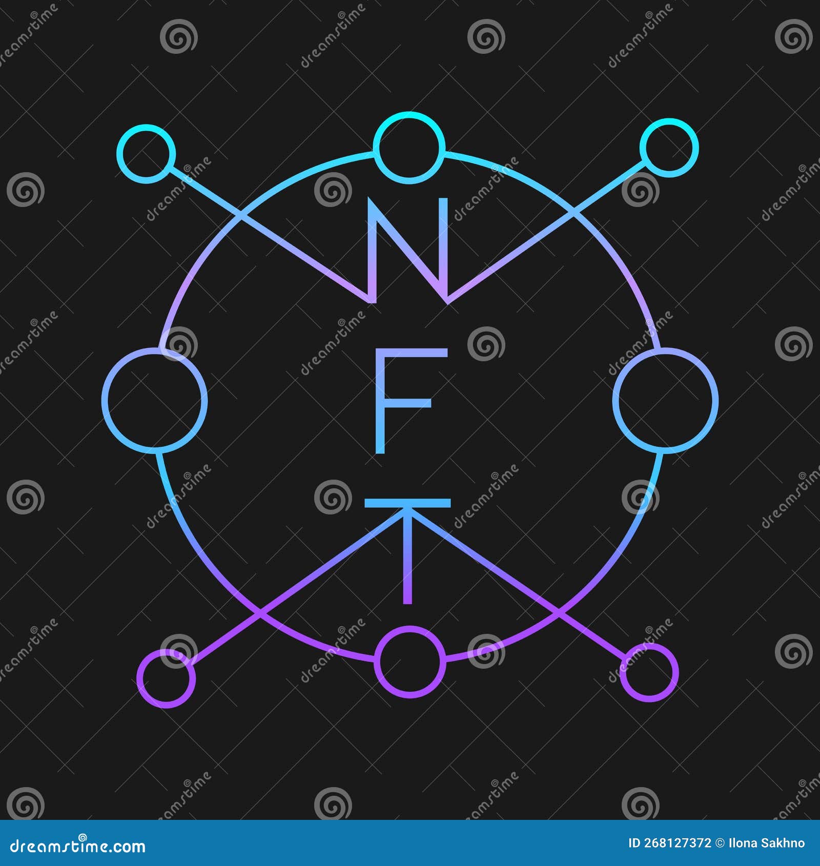 NFT Technology Line Icon. Crypto Icon or Logo Symbol Vector ...