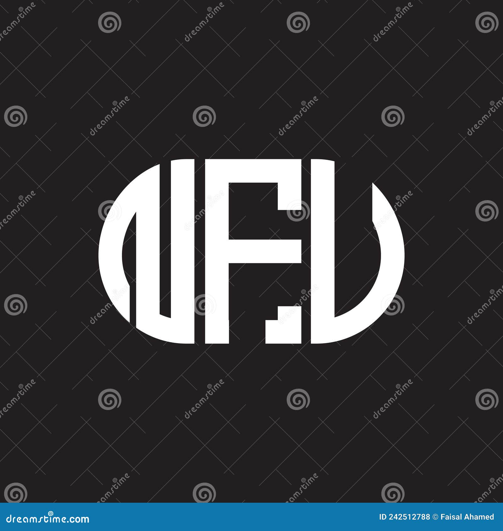 NFU Letter Logo Design on Black Background. NFU Creative Initials ...