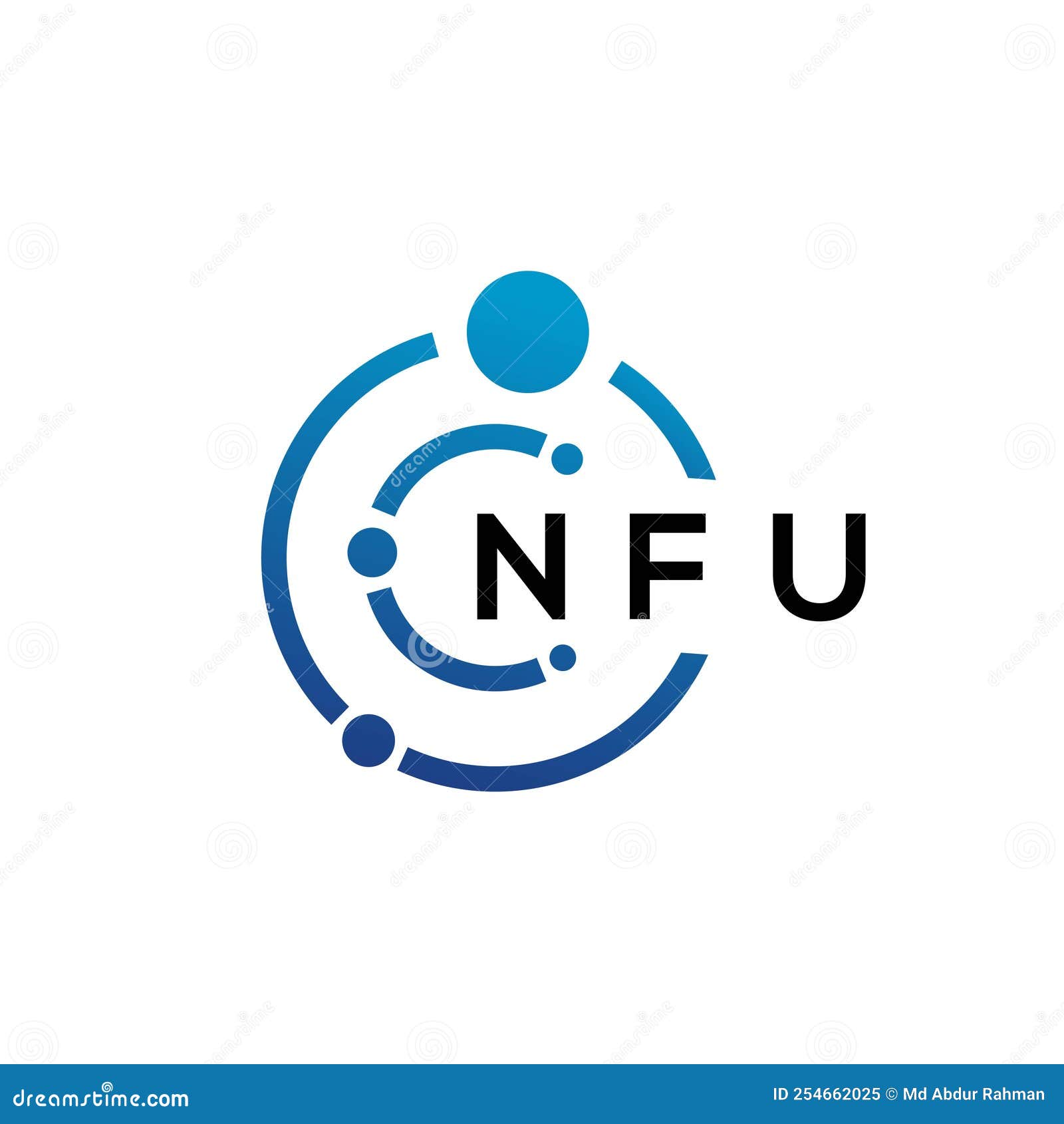 NFU Letter Technology Logo Design on White Background. NFU Creative ...