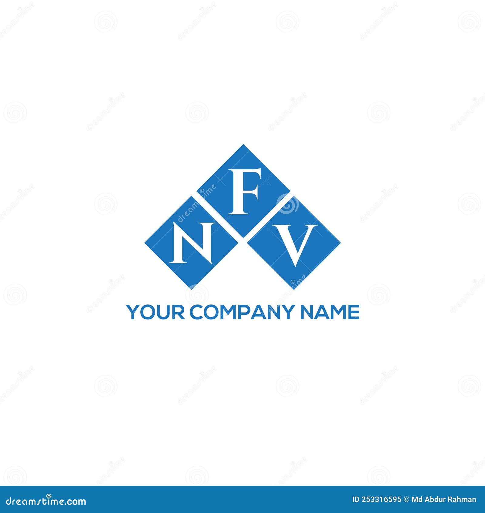NFV Letter Logo Design on WHITE Background. NFV Creative Initials ...