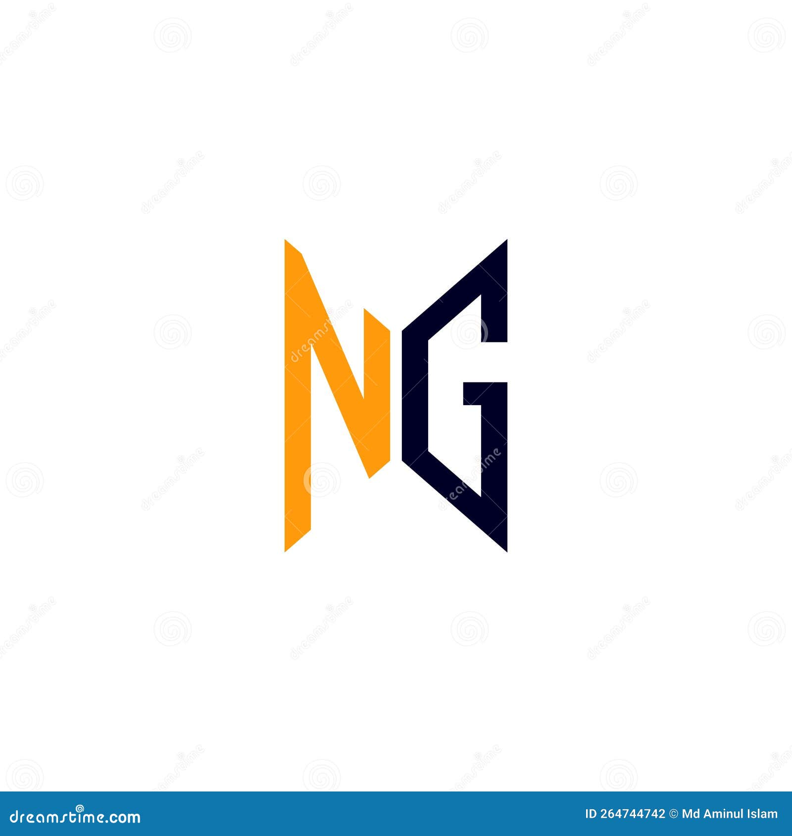 NG Letter Logo Creative Design with Vector Graphic, Stock Vector ...