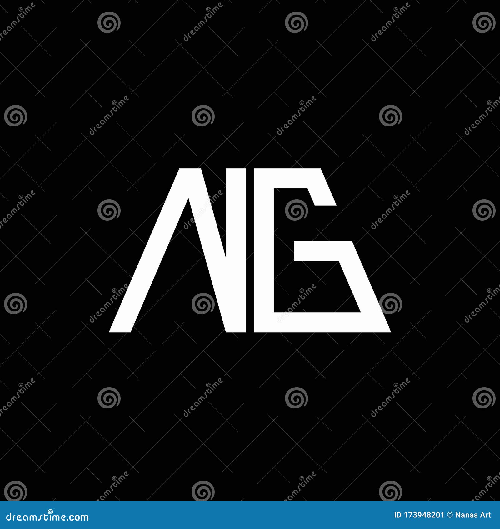 NG Logo Abstract Monogram Isolated on Black Background Stock Vector ...