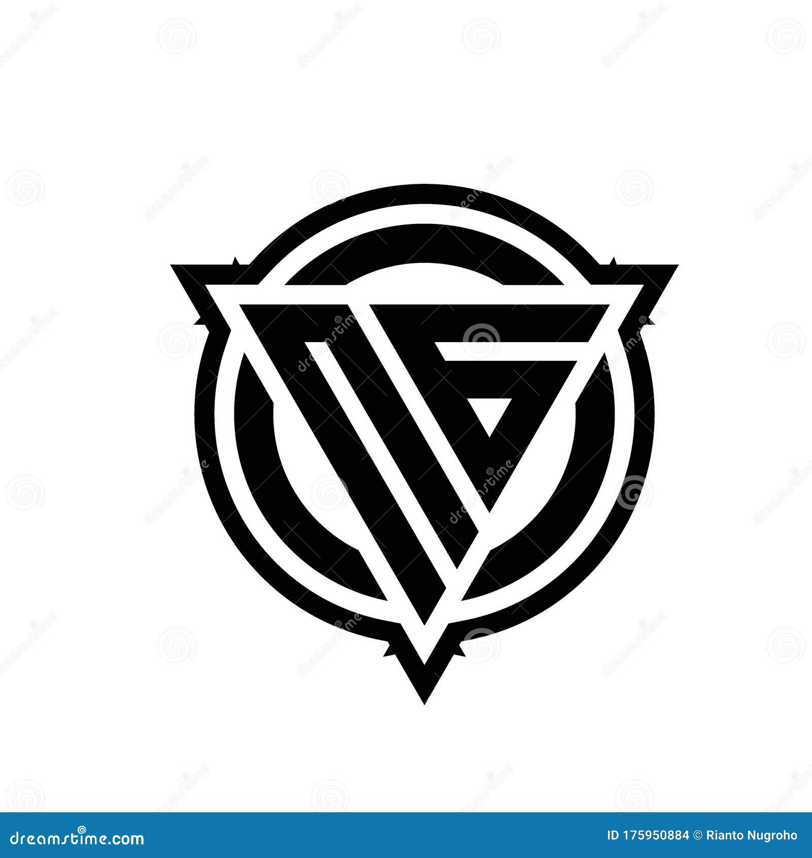 NG Logo with Triangle Shape and Circle with Outline Rounded Design ...