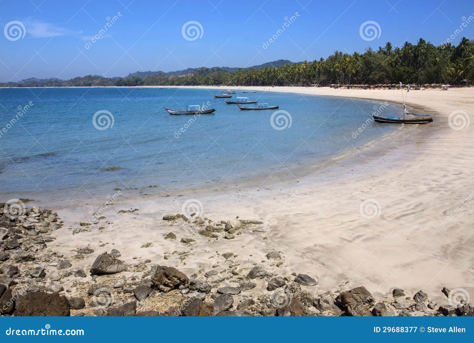 Ngapali Beach - Rakhine State - Myanmar (Burma) Stock Image - Image of ...