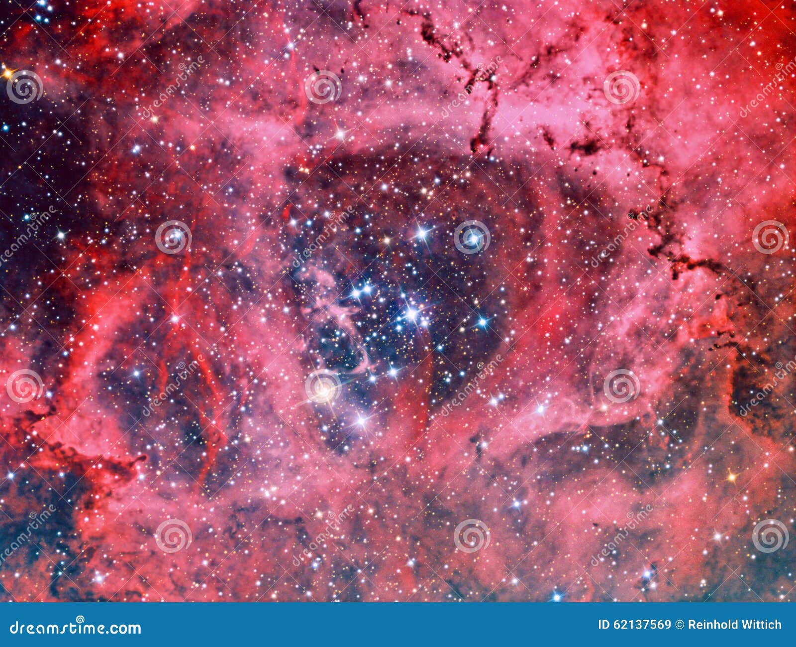 NGC 2244 Rosette Nebula stock image. Image of planetarium - 62137569