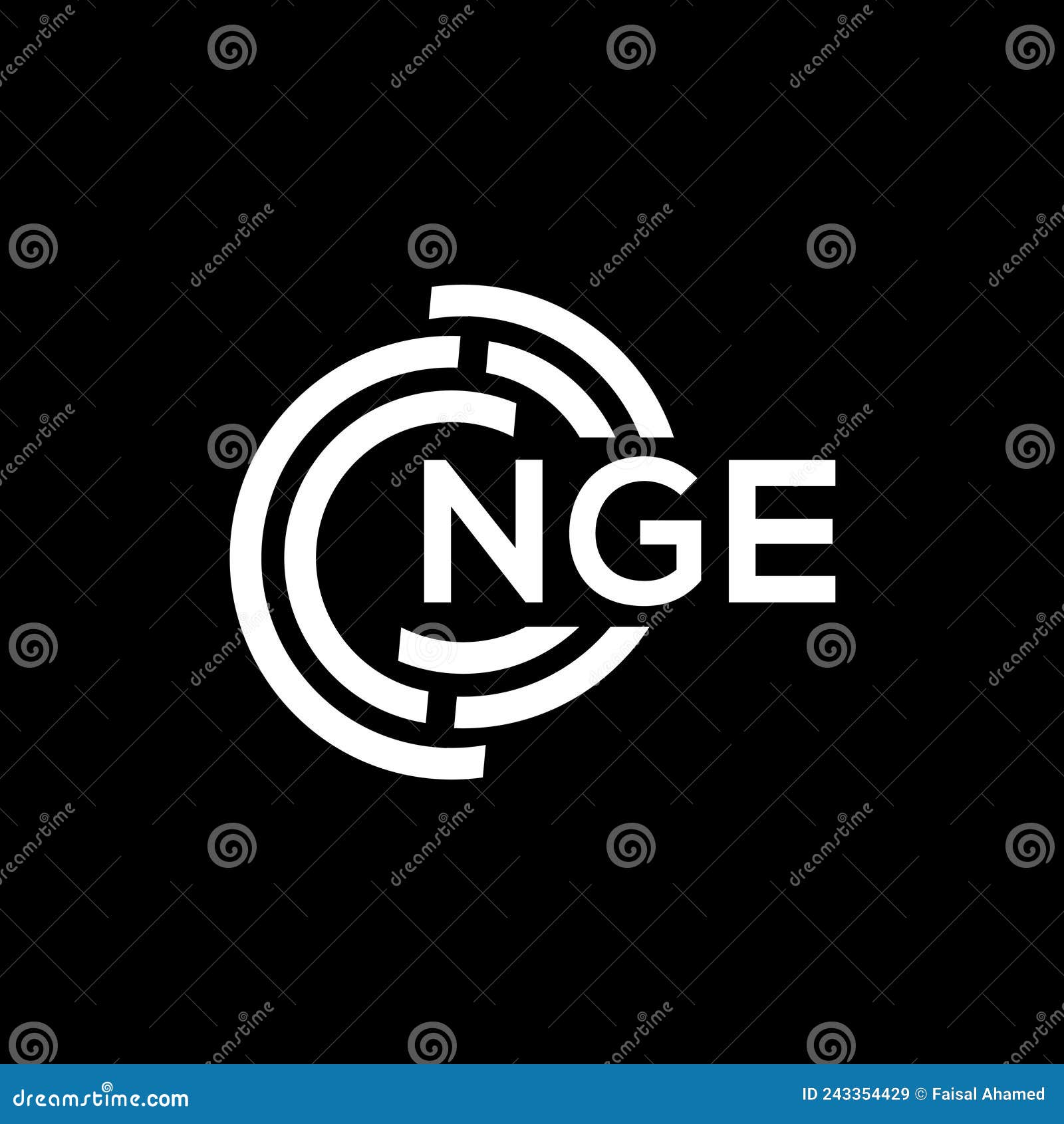 NGE Letter Logo Design. NGE Monogram Initials Letter Logo Concept Stock ...