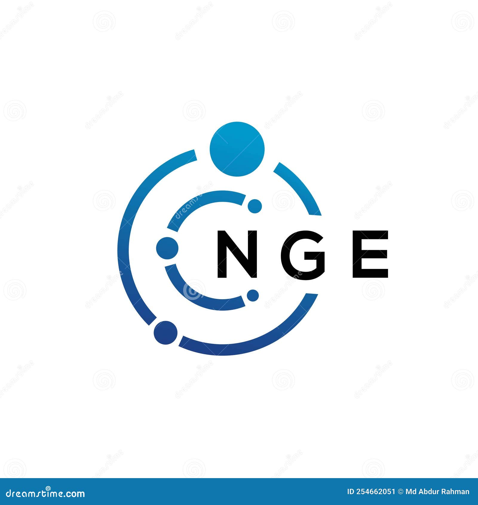 NGE Letter Technology Logo Design on White Background. NGE Creative ...