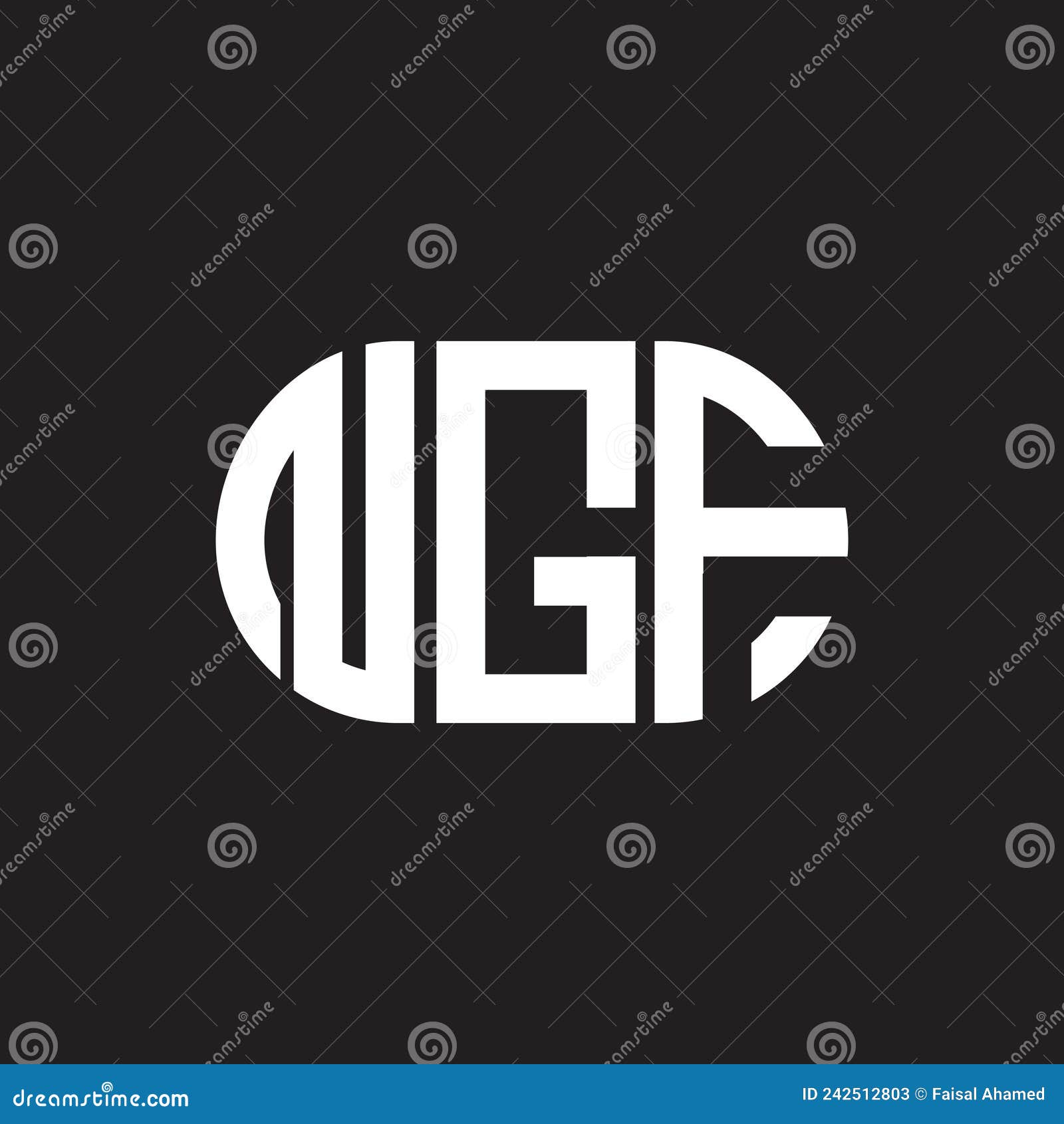 NGF Letter Logo Design on Black Background. NGF Creative Initials ...
