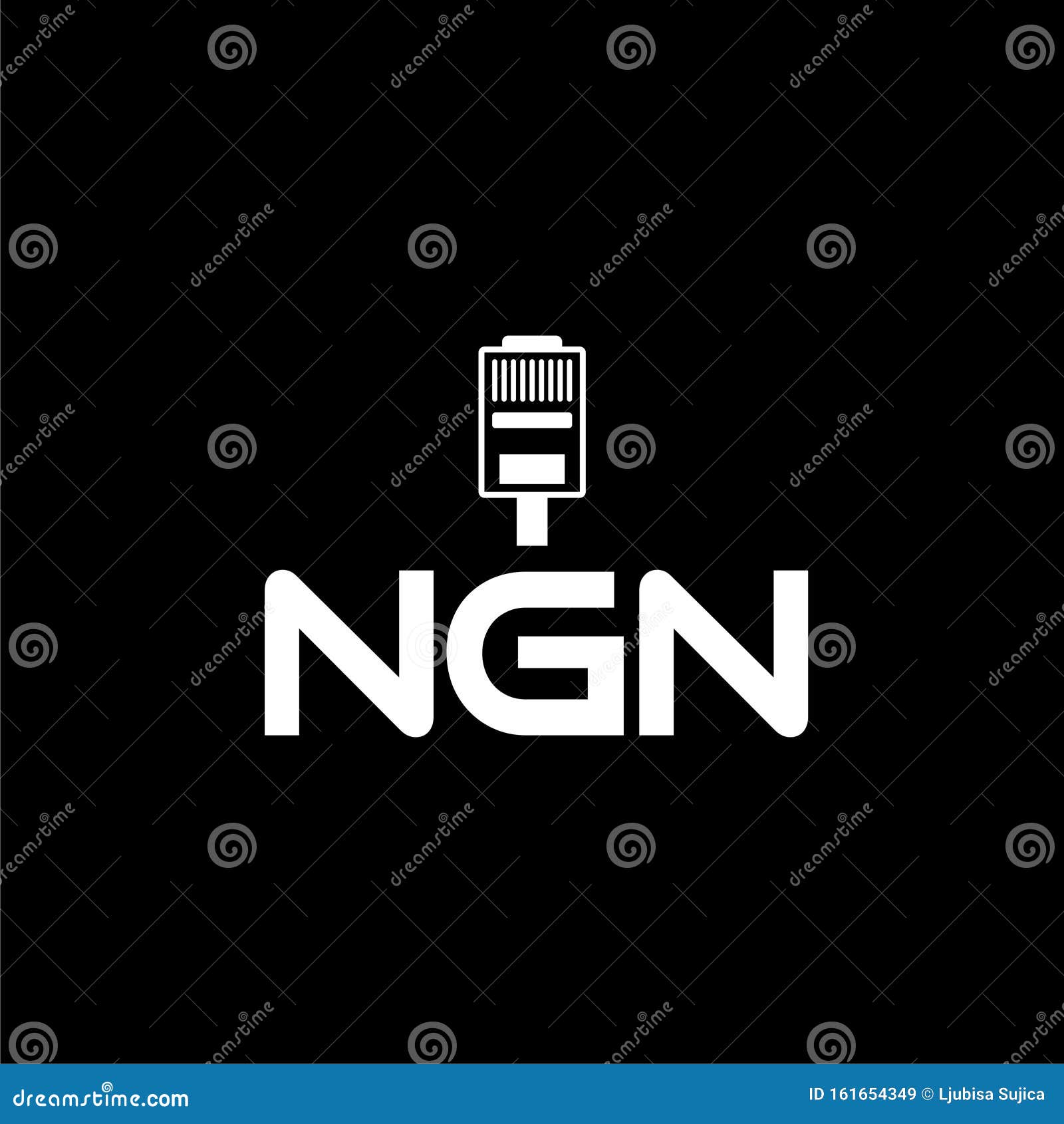NGN Sign Isolated on Black Background Stock Illustration - Illustration ...