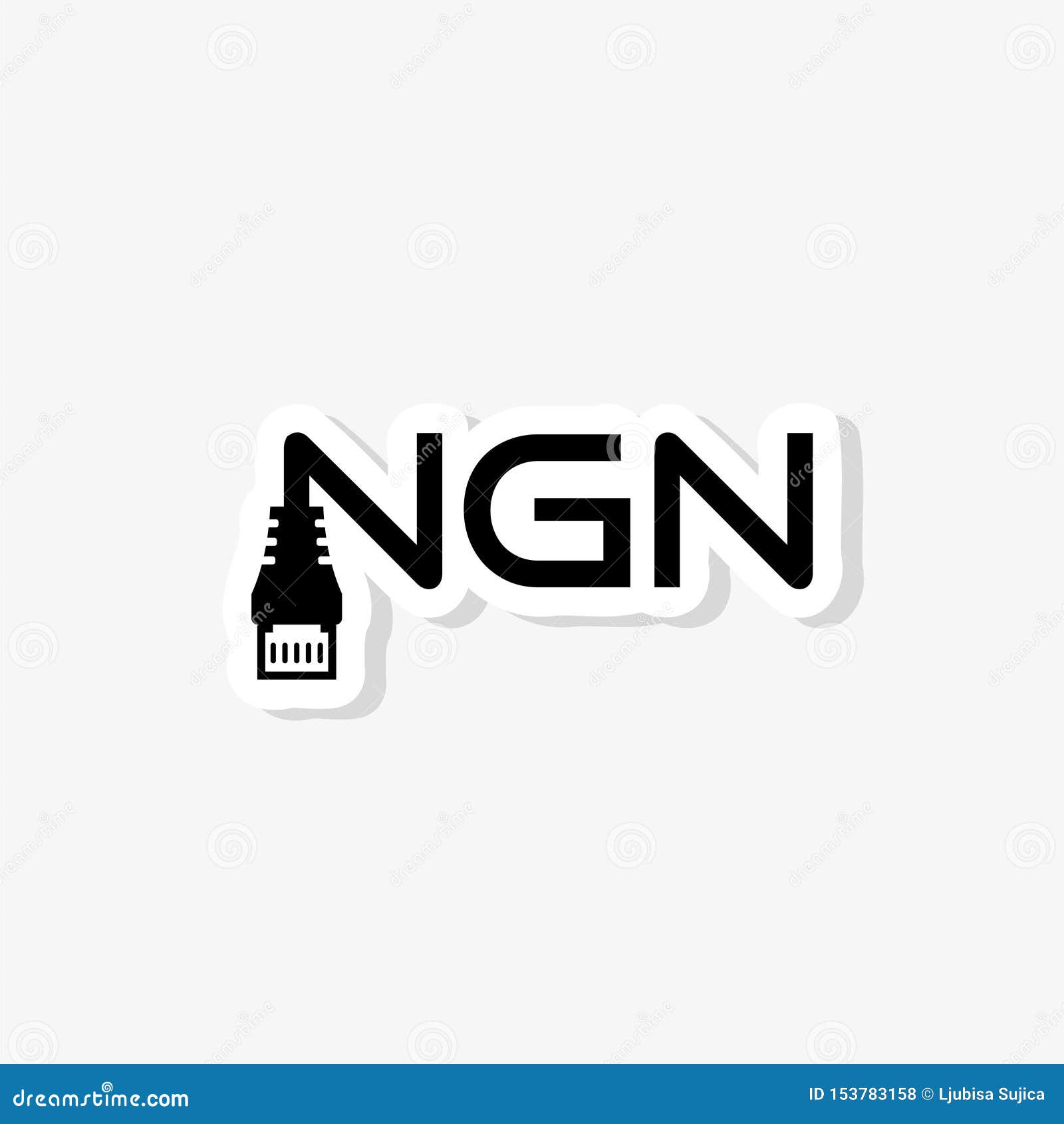 NGN Sticker, Next Generation Network Logo Stock Illustration ...
