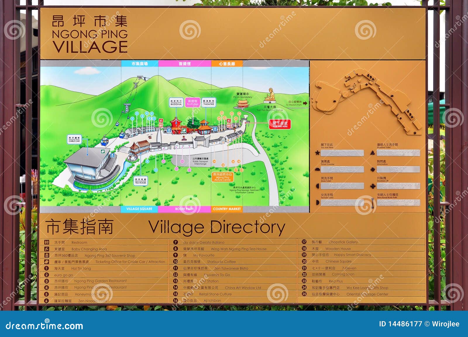 Ngong Ping Village Map Editorial Photography - Image: 14486177