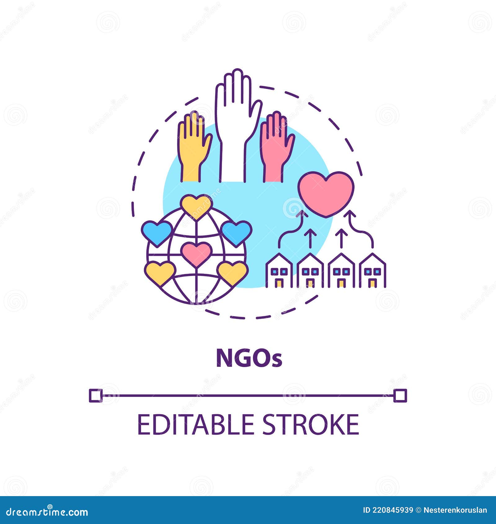 NGOs concept icon stock vector. Illustration of idea - 220845939