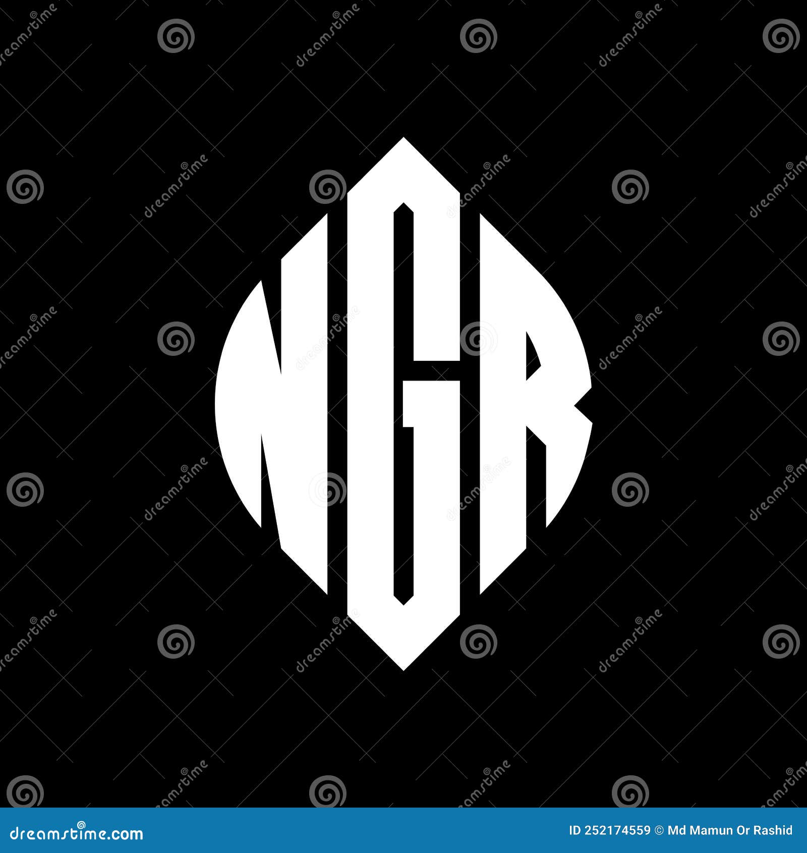 NGR Circle Letter Logo Design with Circle and Ellipse Shape. NGR ...