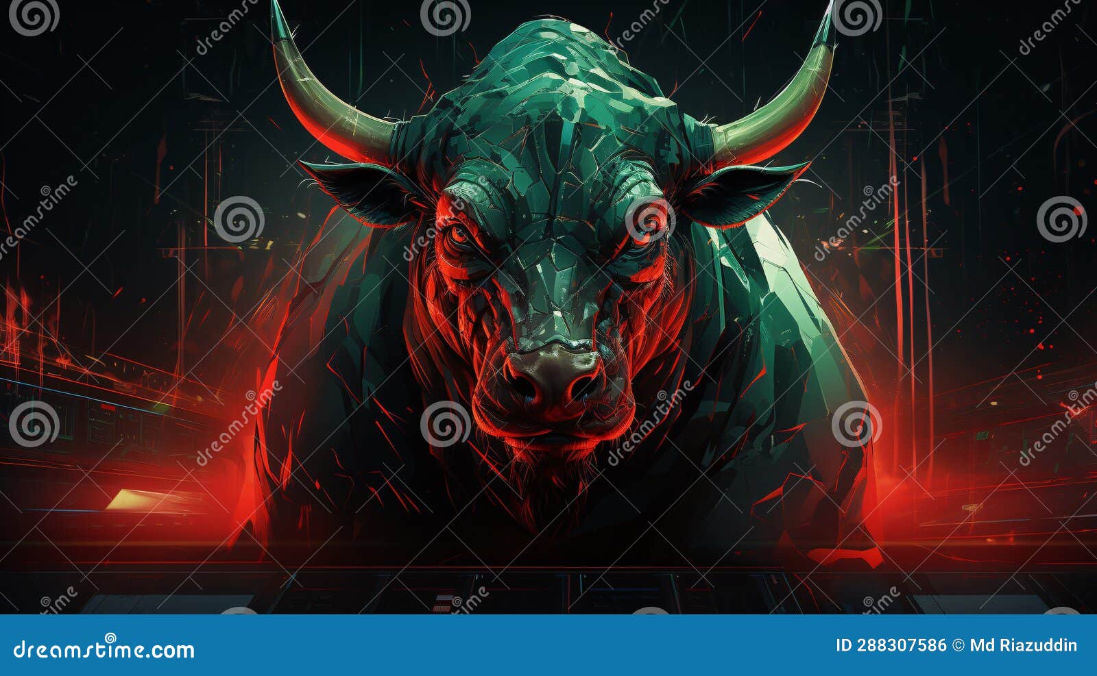 Ngry Bull With Red Eye In Computer Stock Photography | CartoonDealer ...