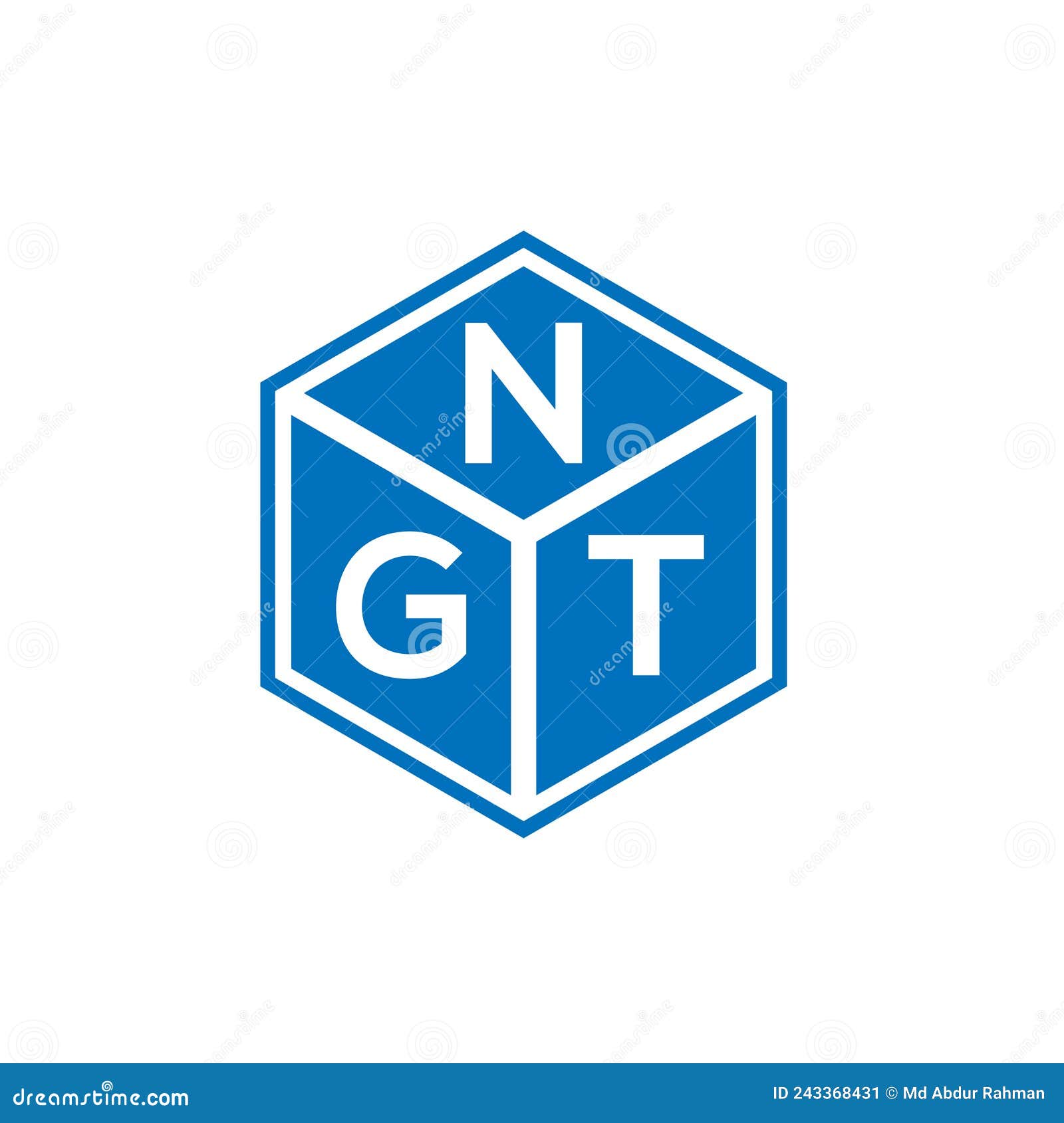 NGT Letter Logo Design on Black Background. NGT Creative Initials ...