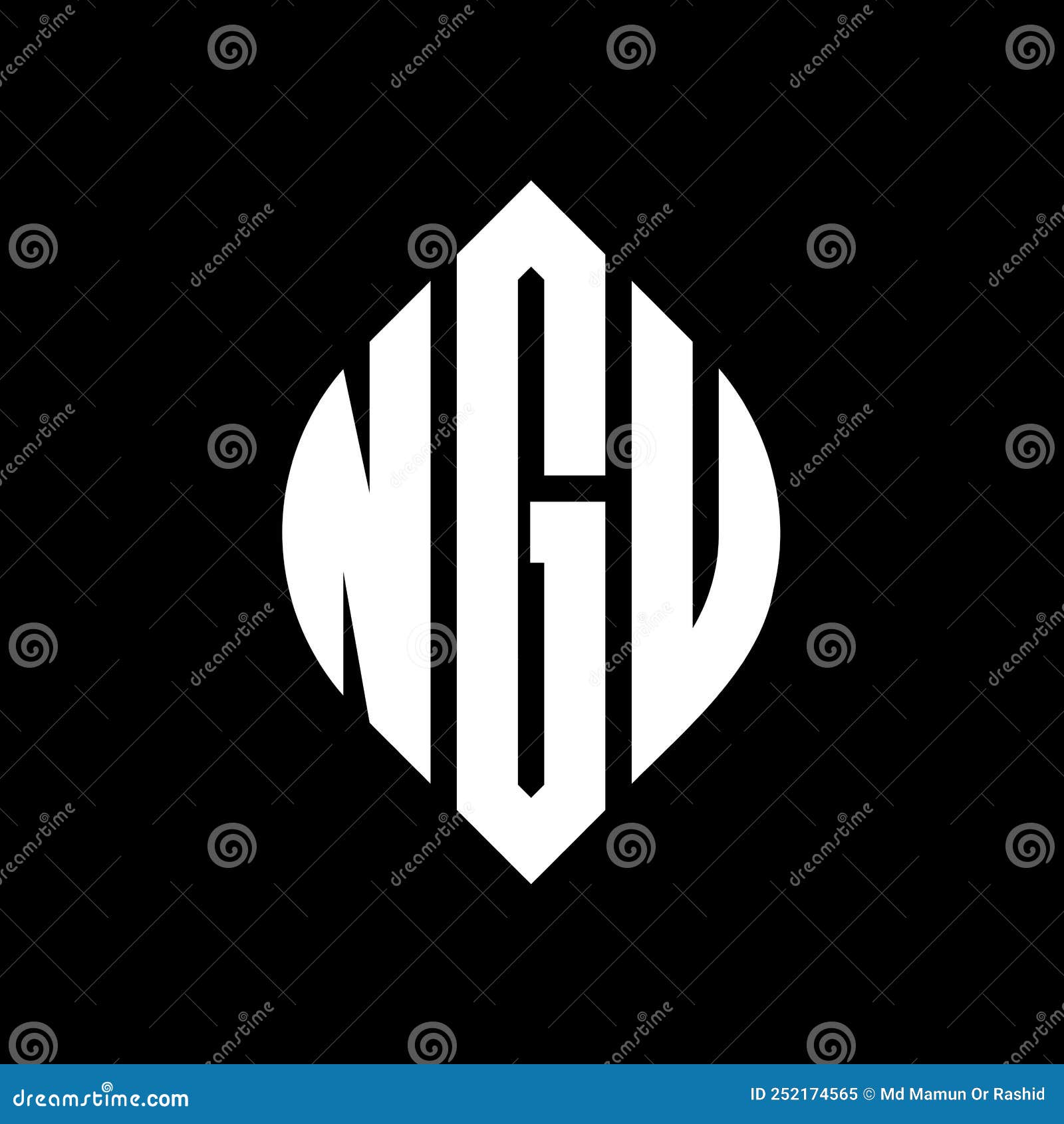 NGU Circle Letter Logo Design with Circle and Ellipse Shape. NGU ...