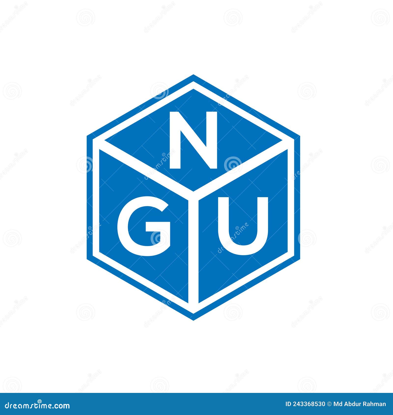NGU Letter Logo Design on Black Background. NGU Creative Initials ...