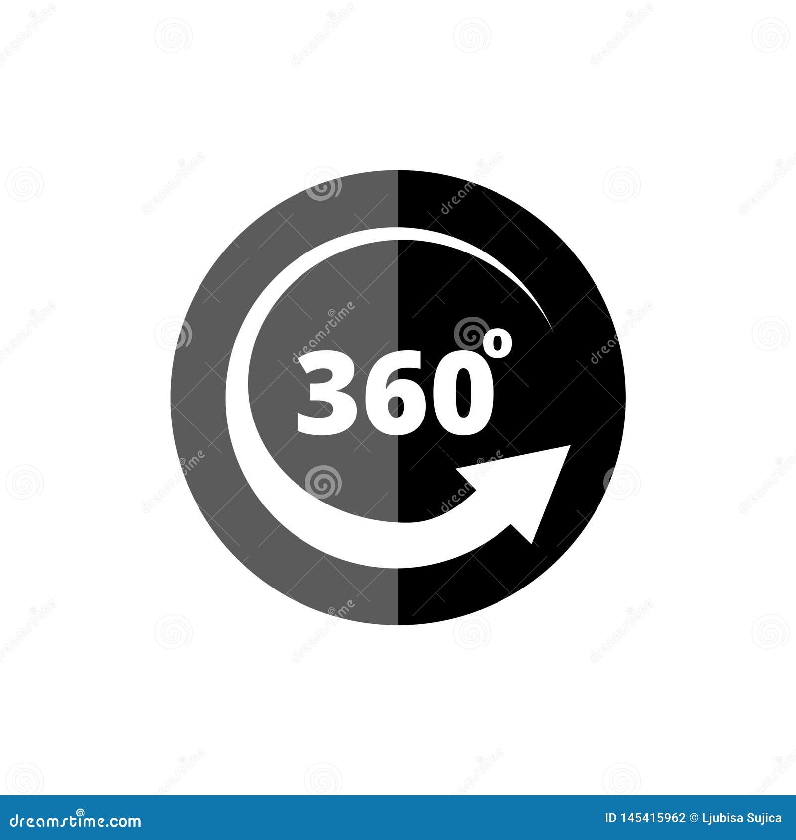 ?ngulo icono de 360 grados ilustración del vector. Ilustración de ...