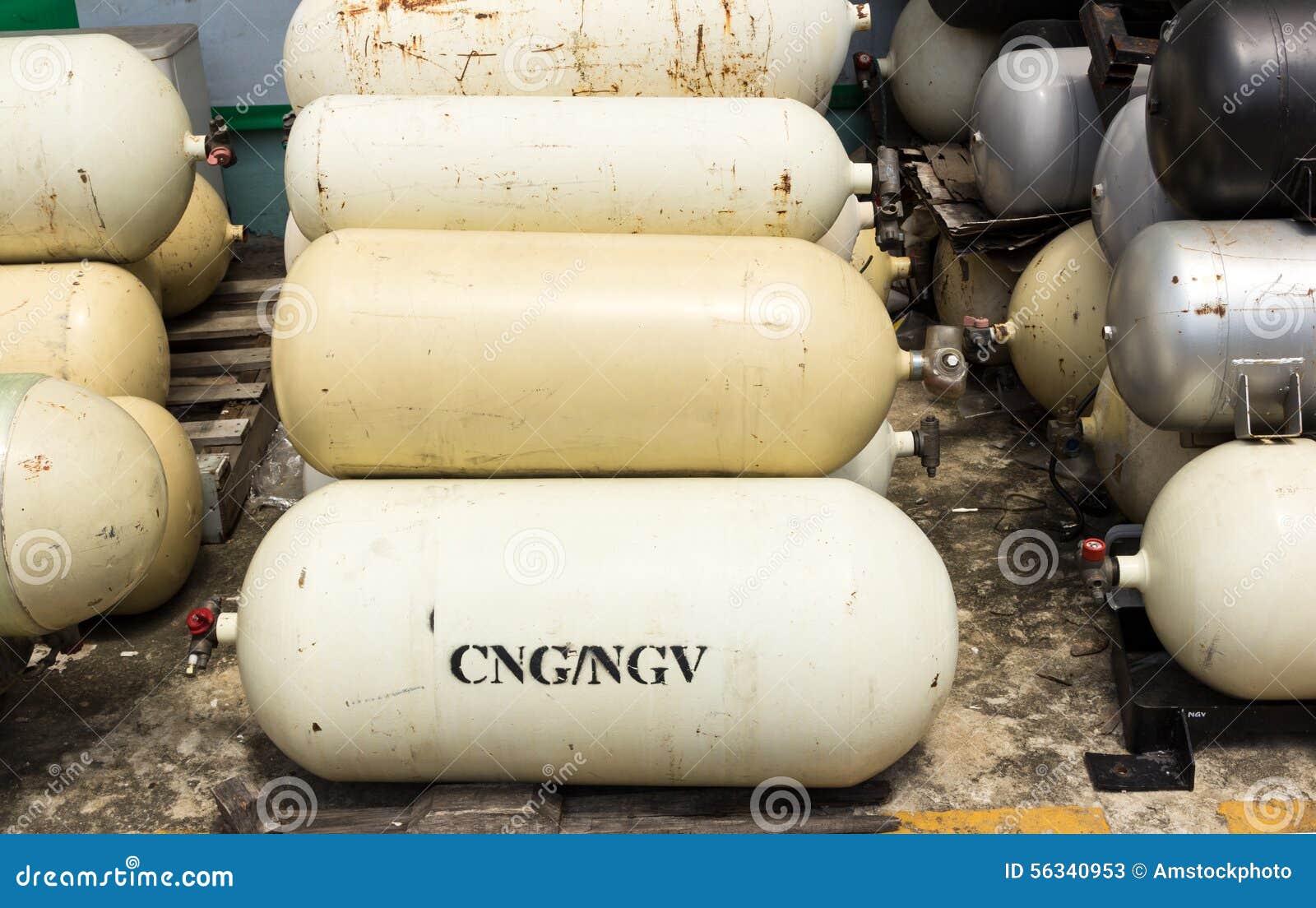 NGV gas tank editorial stock photo. Image of energy, stacked - 56340953