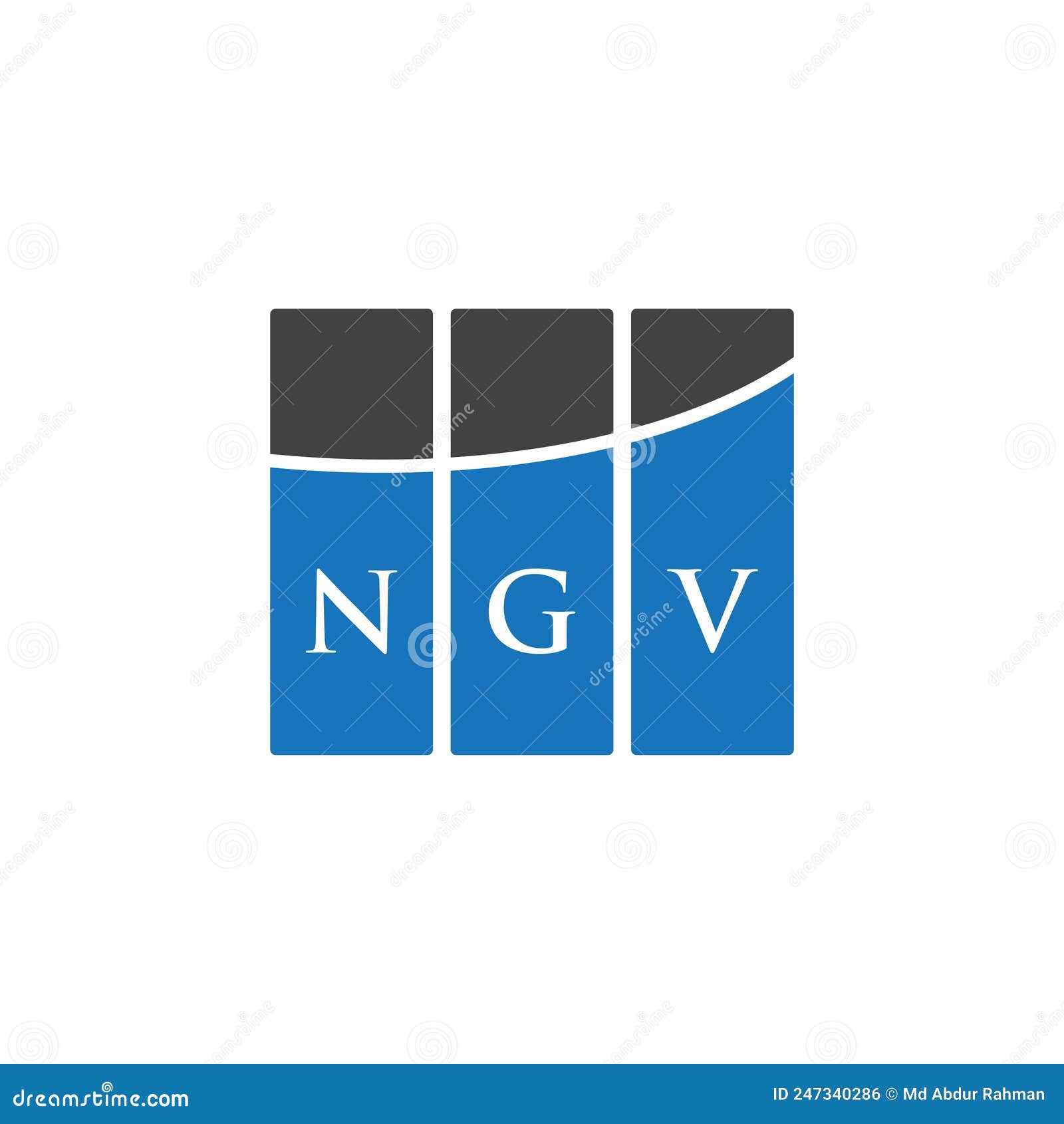 NGV Letter Logo Design on WHITE Background. NGV Creative Initials ...