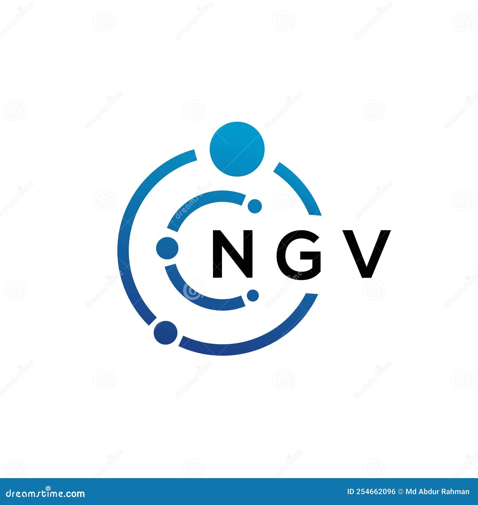 NGV Letter Technology Logo Design On White Background. NGV Creative ...