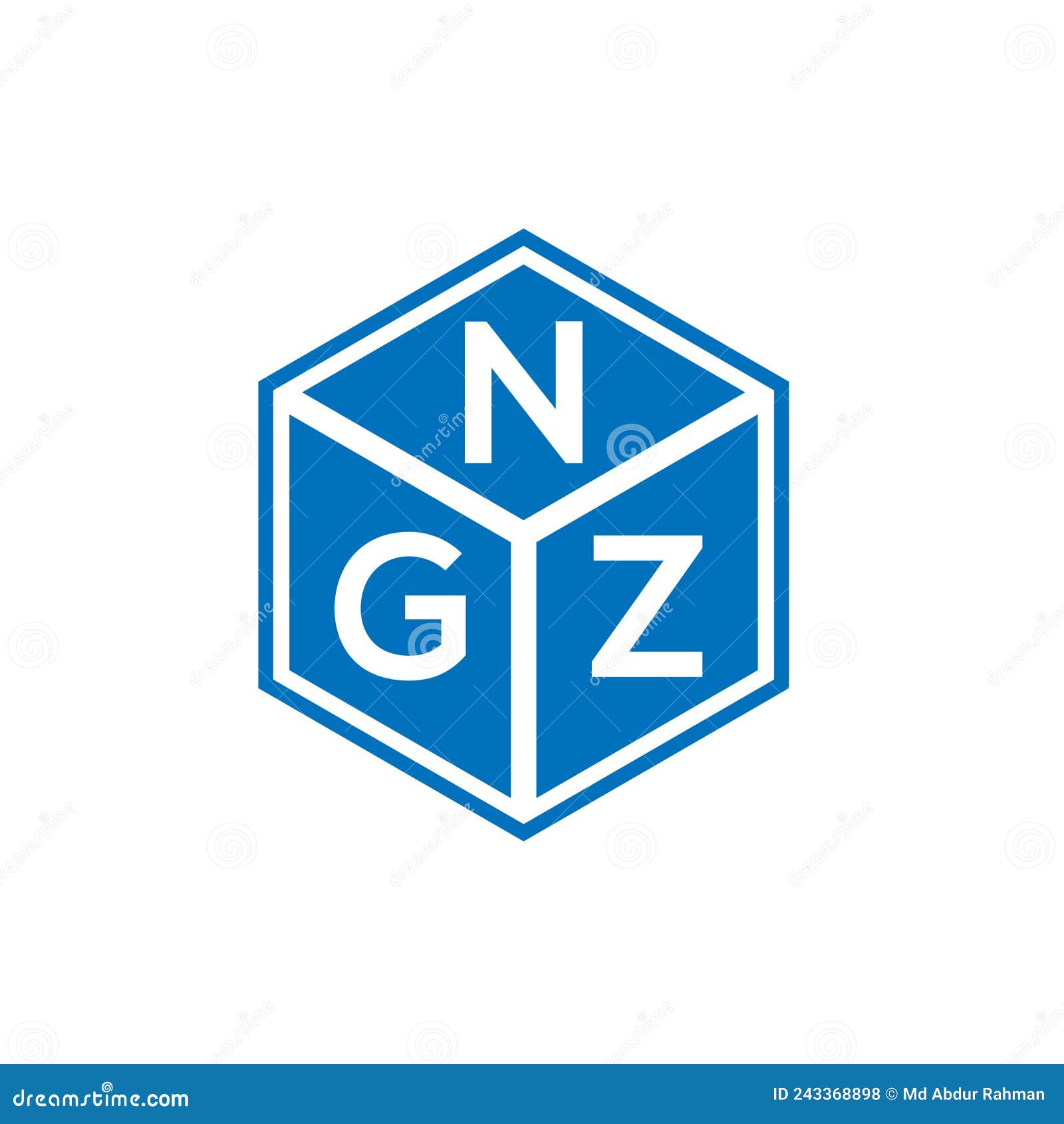 NGZ Letter Logo Design on Black Background. NGZ Creative Initials ...