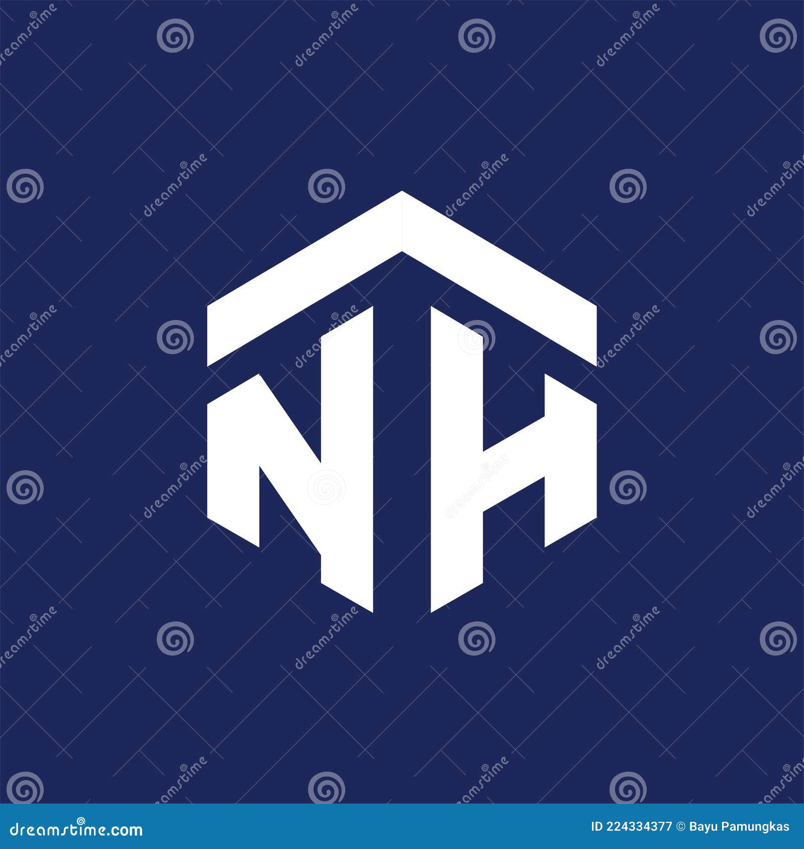 NH Initial Letter Hexagonal Logo Vector Stock Vector - Illustration of ...