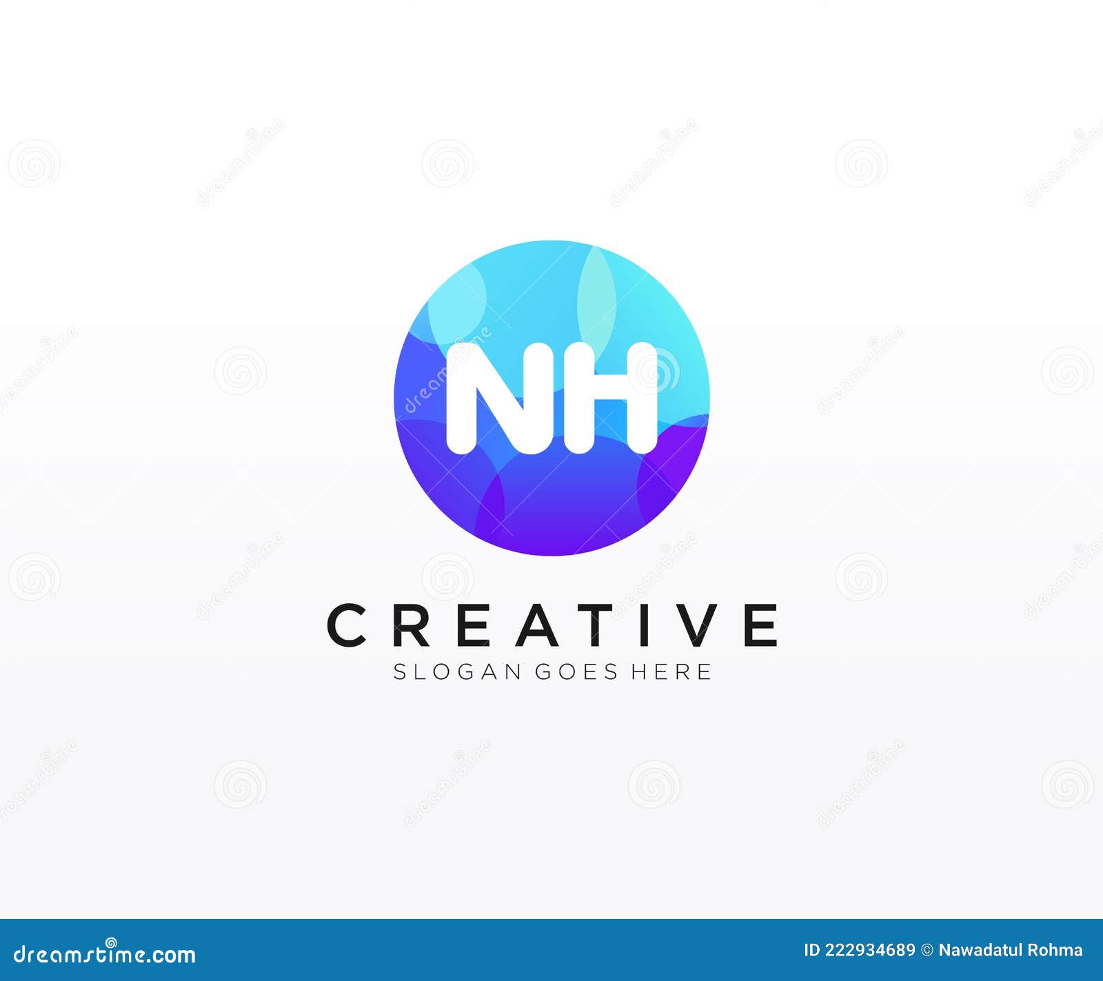 NH Initial Logo with Colorful Circle Template Vector Stock Vector ...
